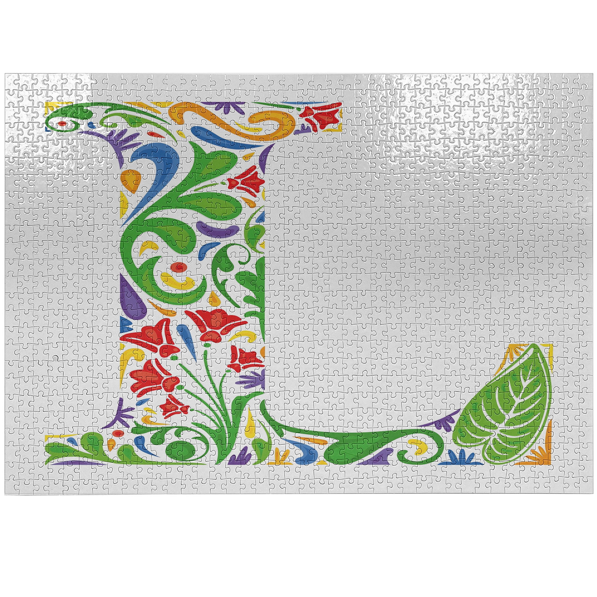 Ambesonne Letter L Jigsaw Puzzle Durable Cardboard, Leaf Blossom, 1000 ...