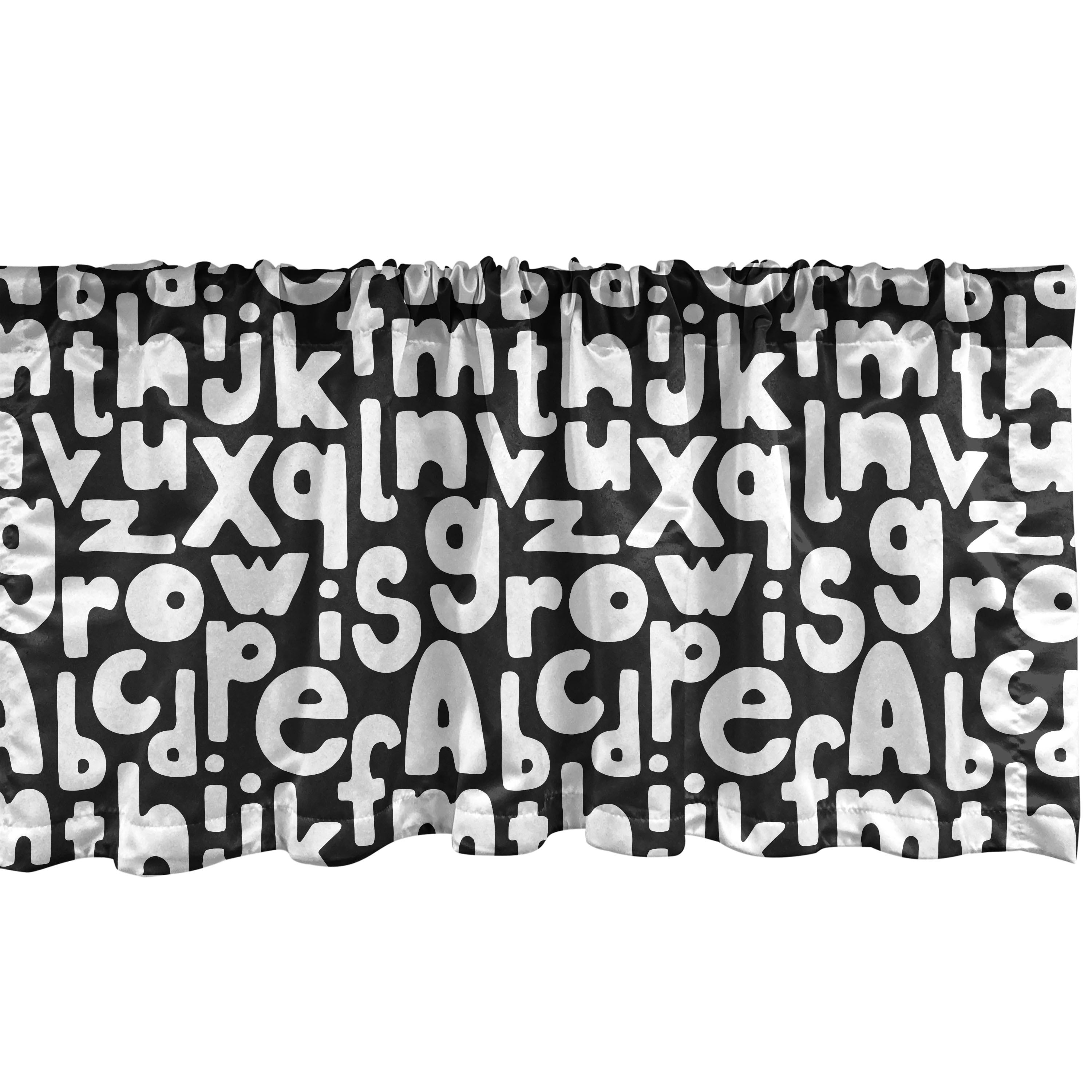 Ambesonne Letters Window Valance, Cartoon Hand Drawn Alphabet, 54" X 12 ...