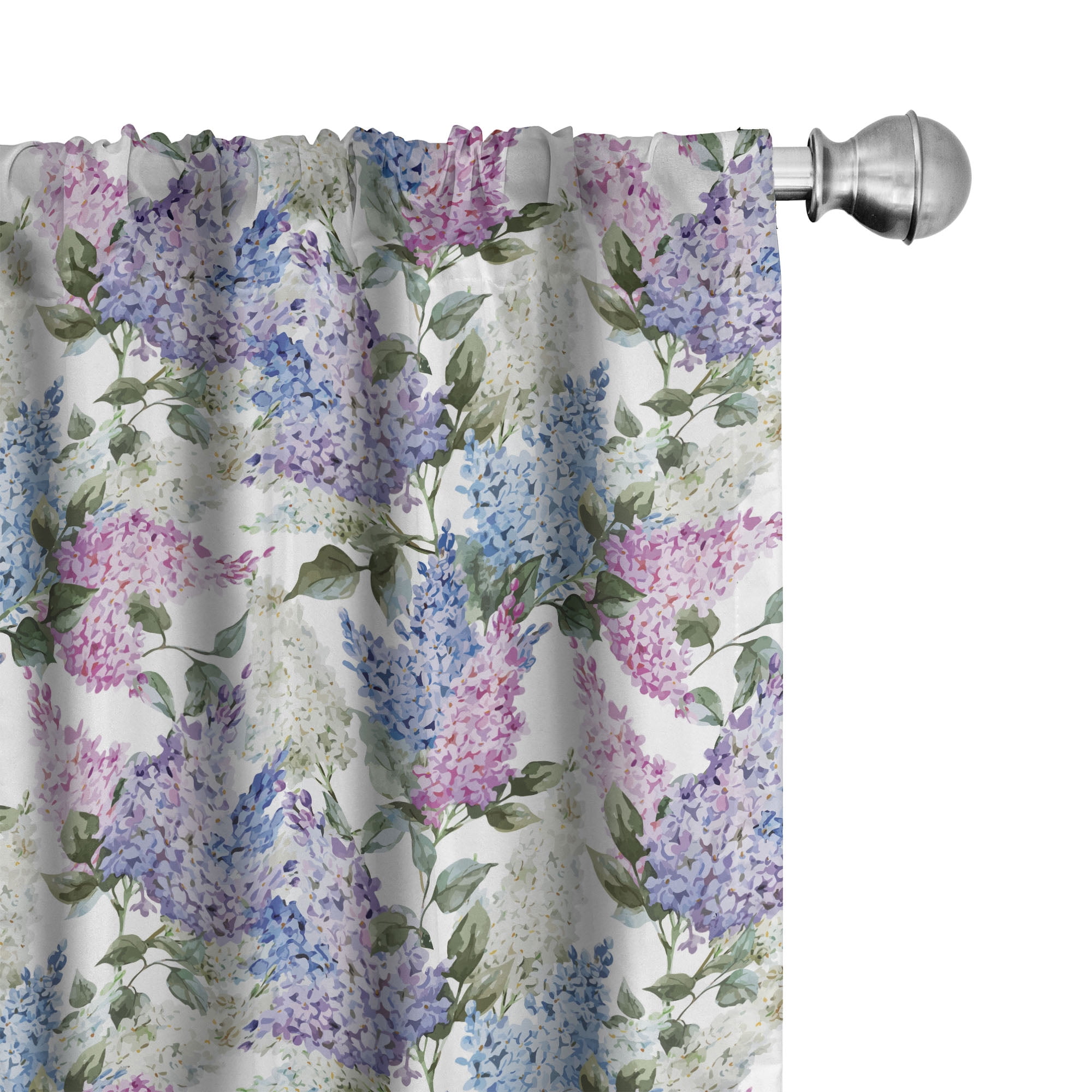 Ambesonne Lilac Curtains, Soulful Spring in Country, Pair of 28"x95 ...