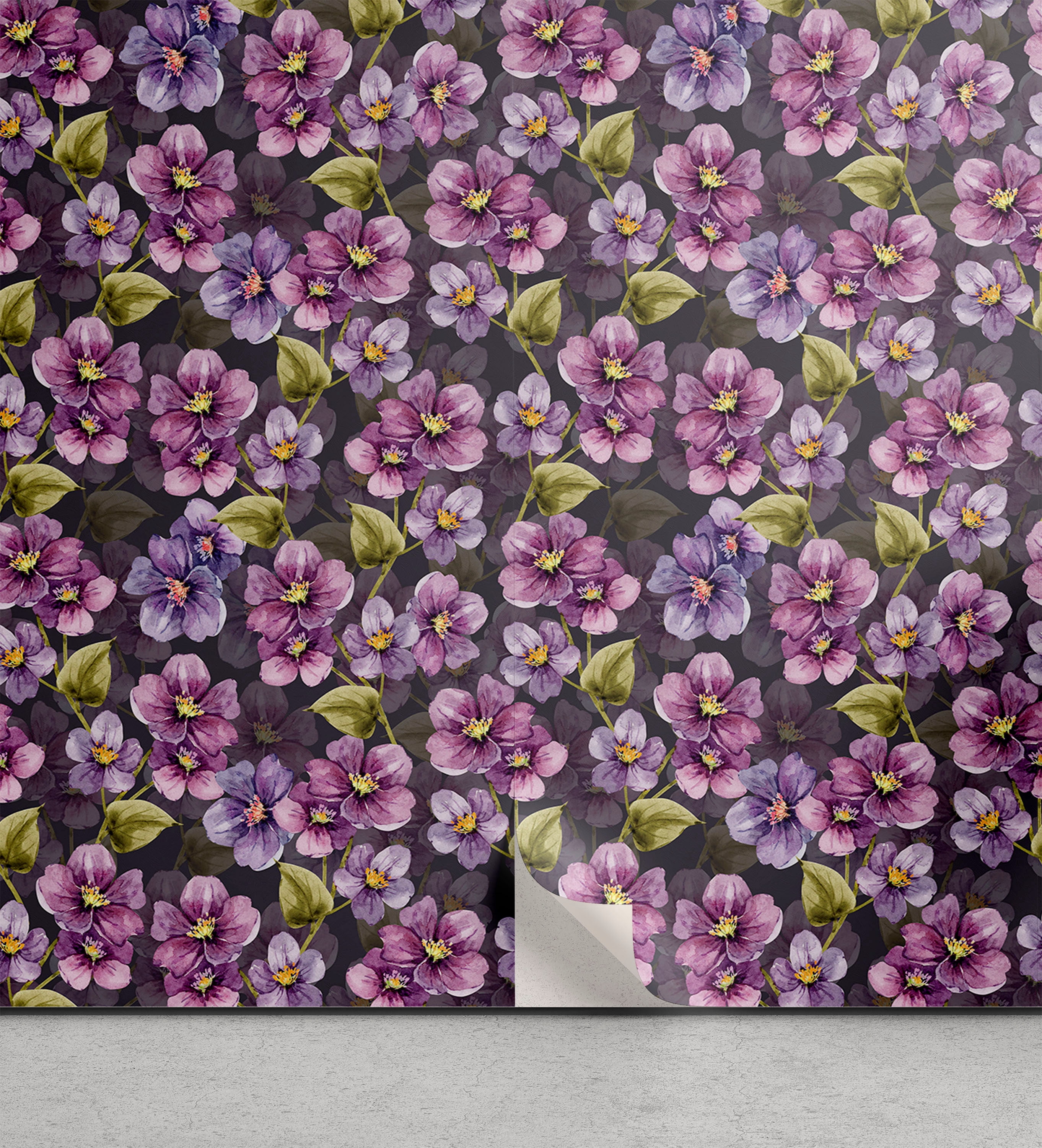 Ambesonne Lilac Flowers Peel & Stick Wallpaper for Home, Nostalgic Boho ...