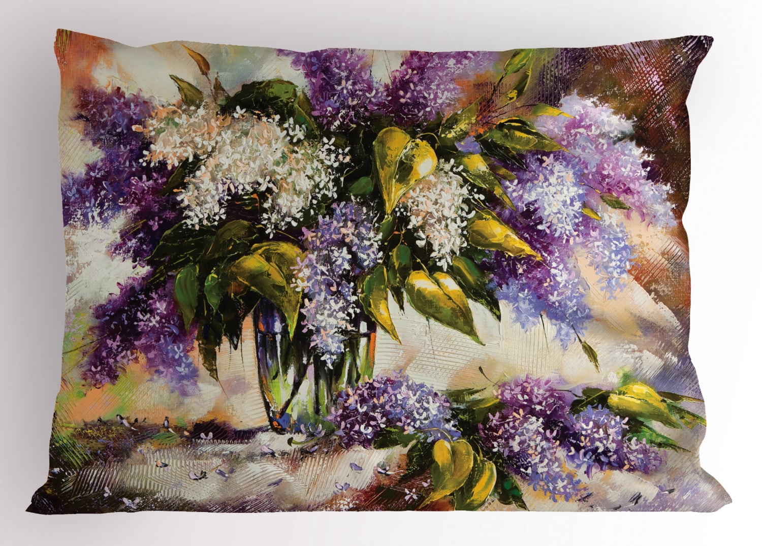 Ambesonne Lilac Pillow Sham, Impressionist Oil Paint, 26" X 20 ...