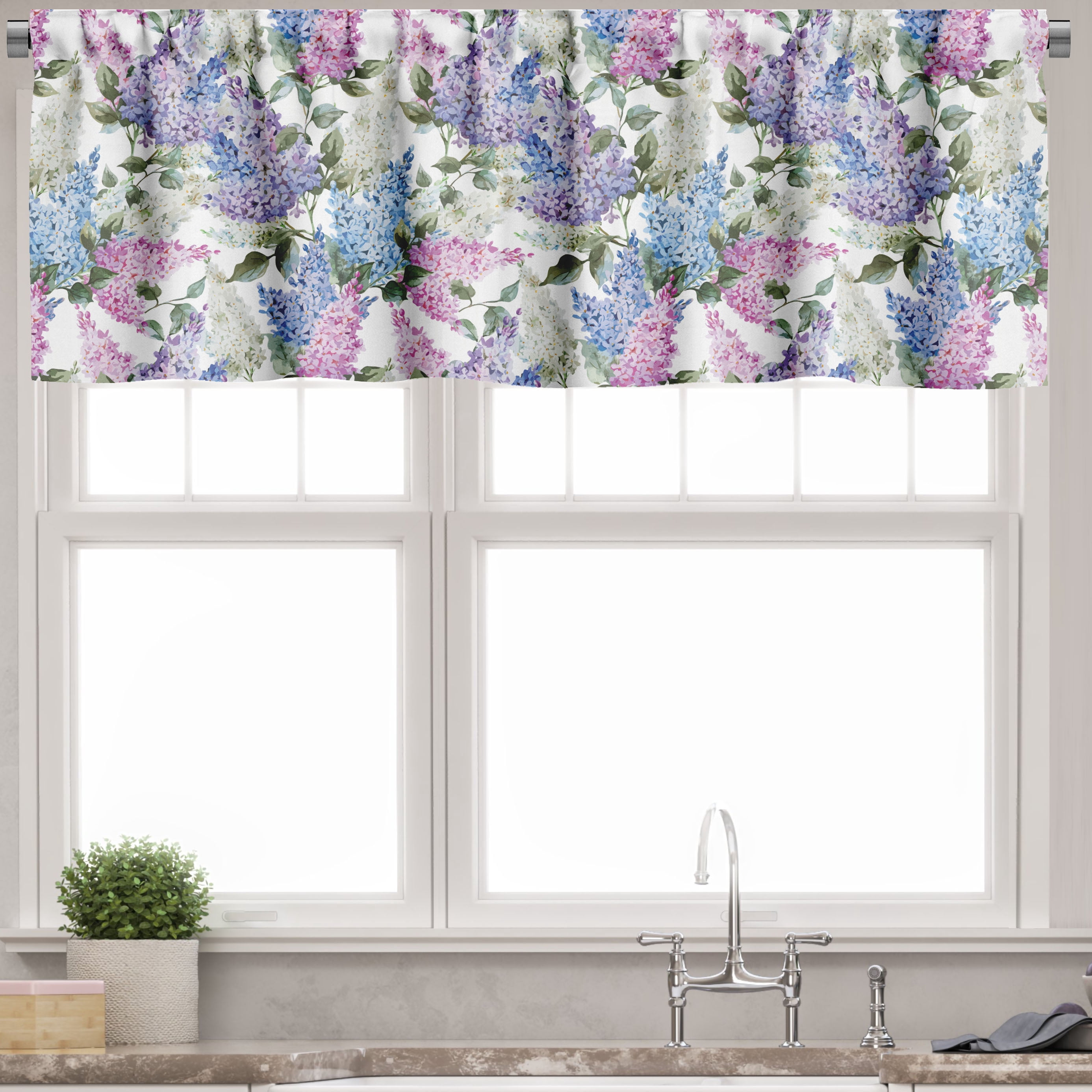 Ambesonne Bohemian Window Valance Pack of 2, Lilac Soulful Spring in ...