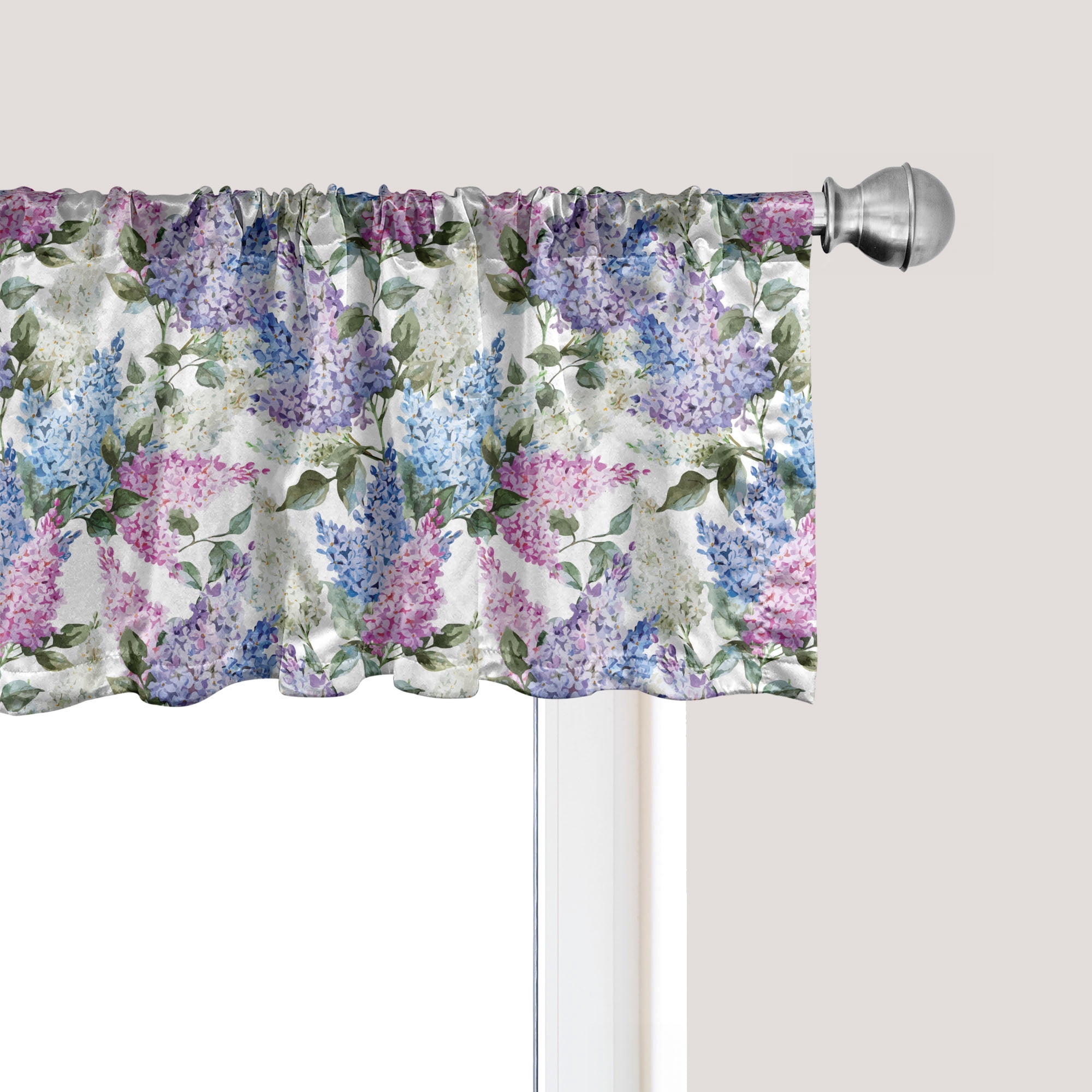 Ambesonne Lilac Window Valance, Soulful Spring in Country, 54" X 12 ...