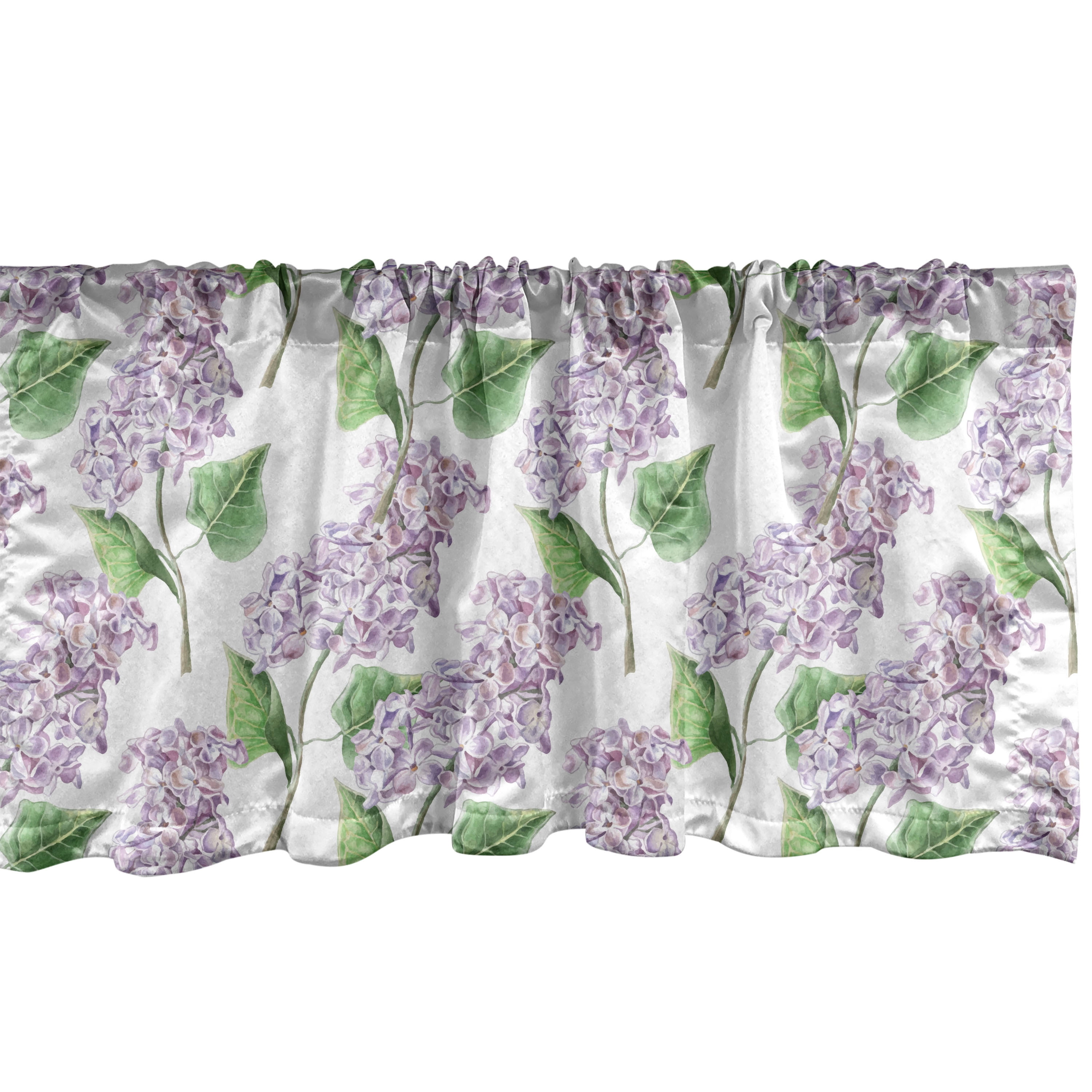 Ambesonne Lilac Window Valance, Watercolor Herbal Bunch, 54" X 12 ...