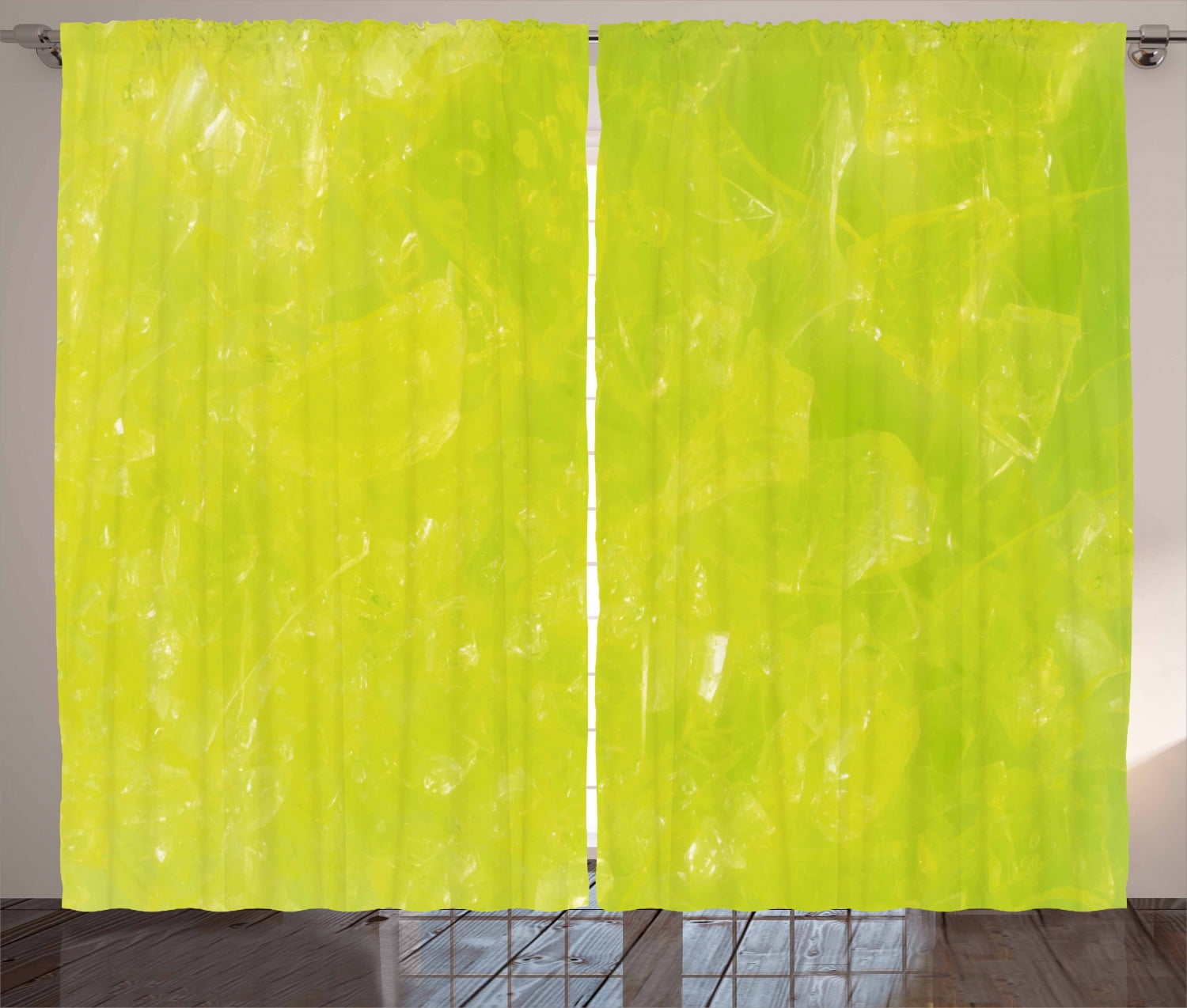 Ambesonne Lime Green Curtains 2 Panel Set, Grunge Color, 108" x 84 ...