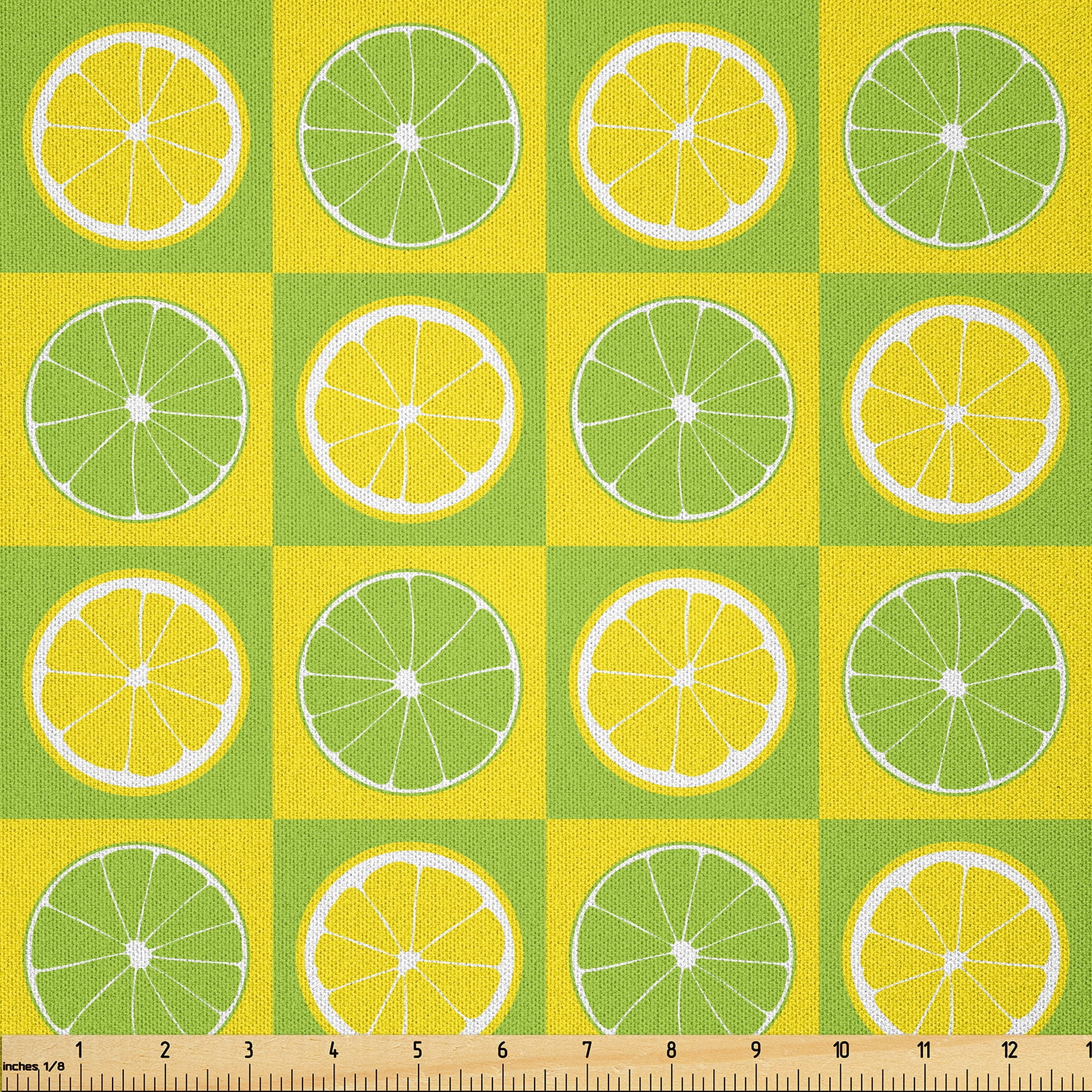 Customer reviews for Ambesonne Lime Green Fabric by the Yard Microfiber ...