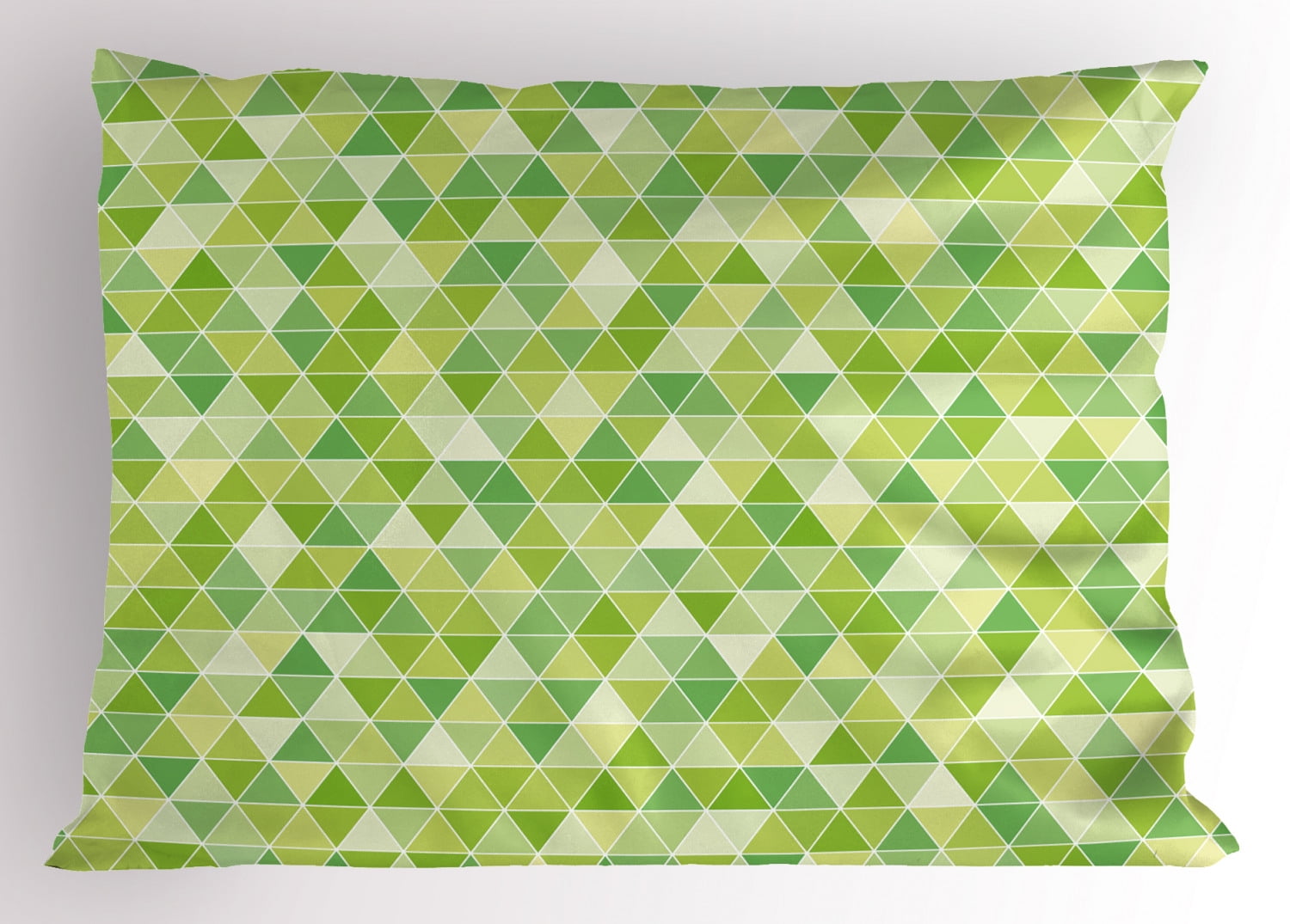 Ambesonne Lime Green Pillow Sham, Triangles Pyramids, 26" X 20", Pale ...