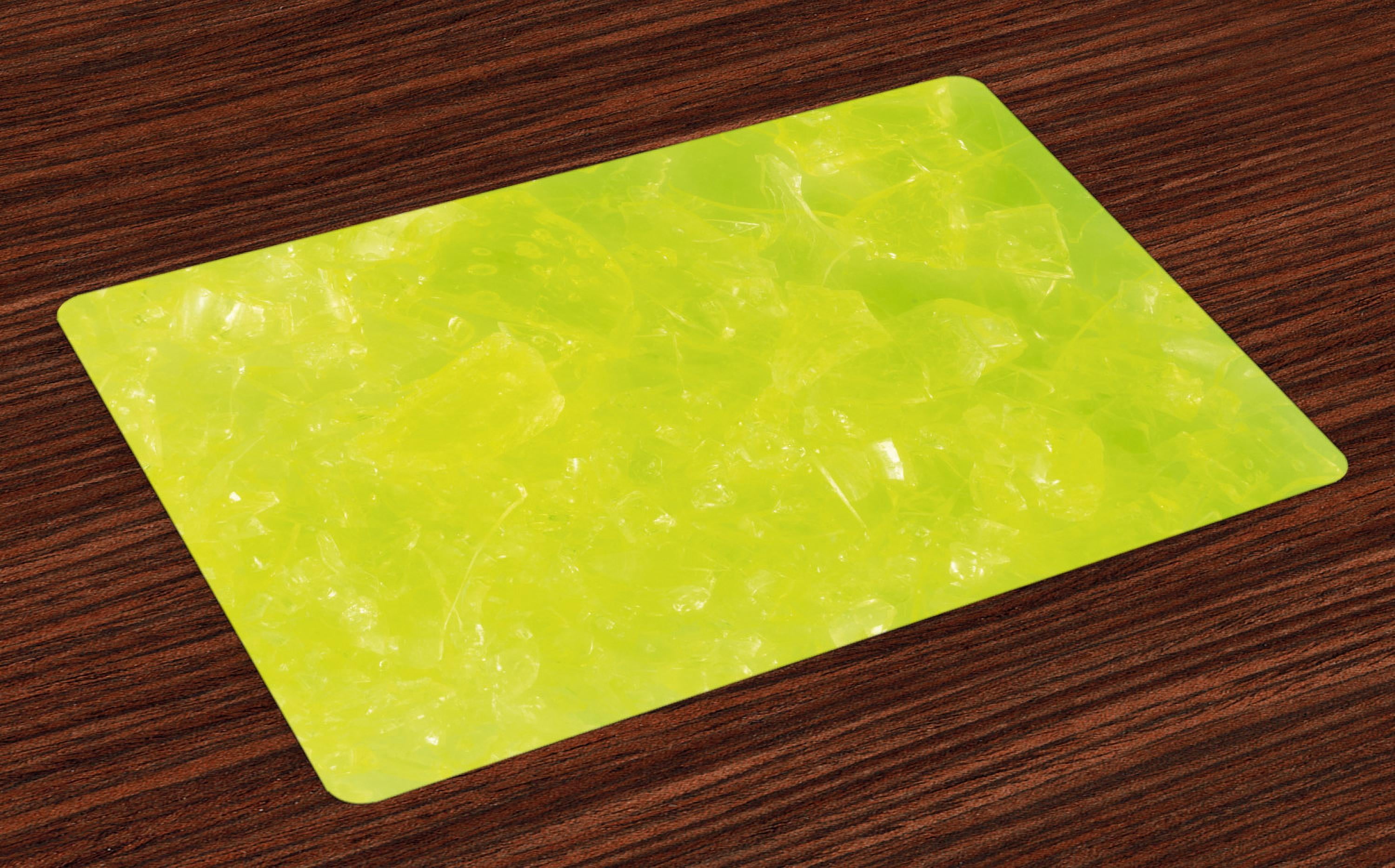 Ambesonne Lime Green Place Mats Set of 4, Grunge Color, Standard Size ...