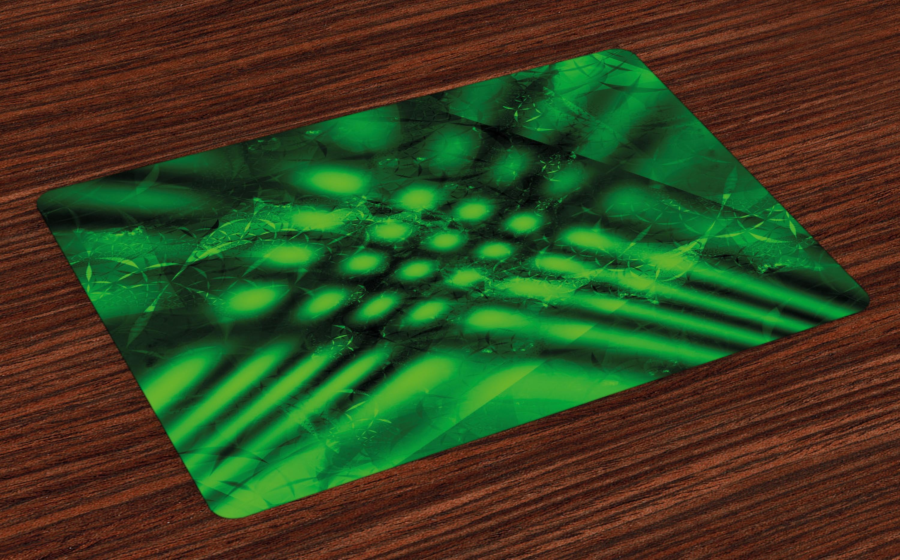 Ambesonne Lime Green Place Mats Set of 4, Psychedelic Blurry, Standard ...