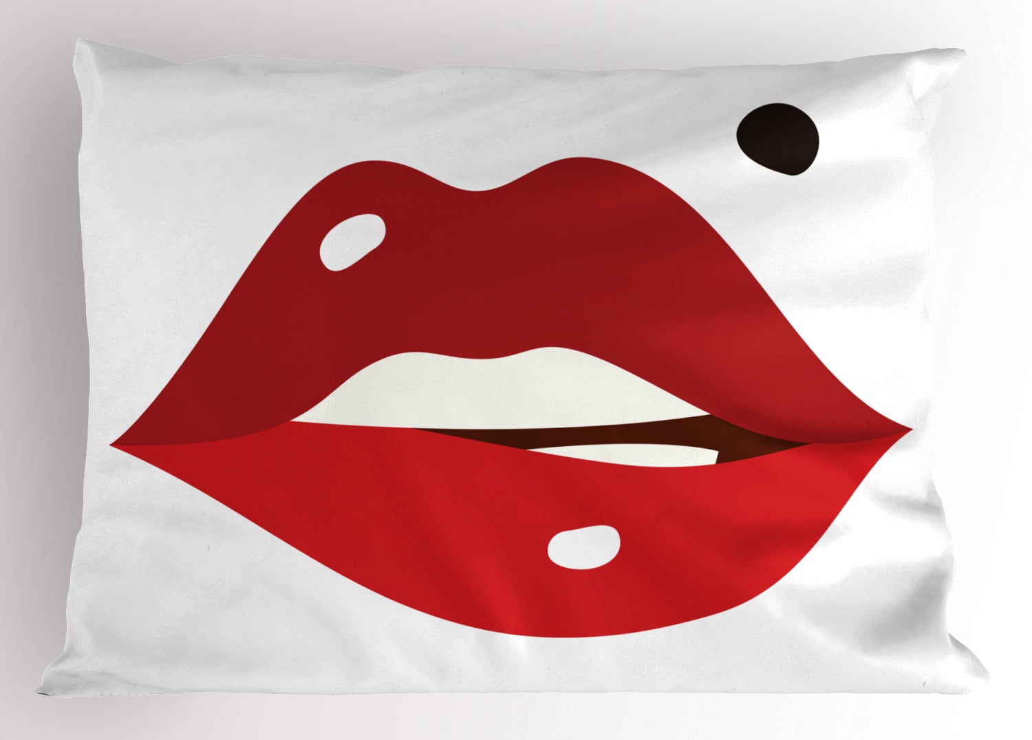 Ambesonne Lips Pillow Sham, Minimalistic of Upper Lip Mole, 26" X 20 ...