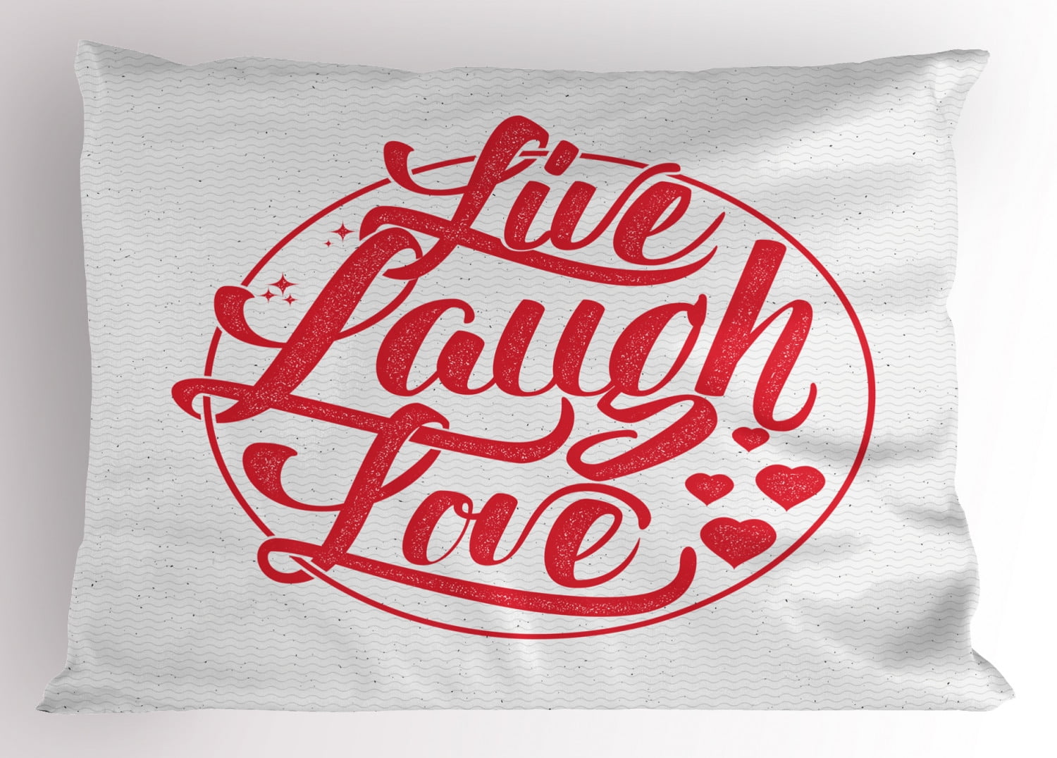 Ambesonne Live Laugh Love Pillow Sham, Retro Stamp, 36" X 20", Coconut ...