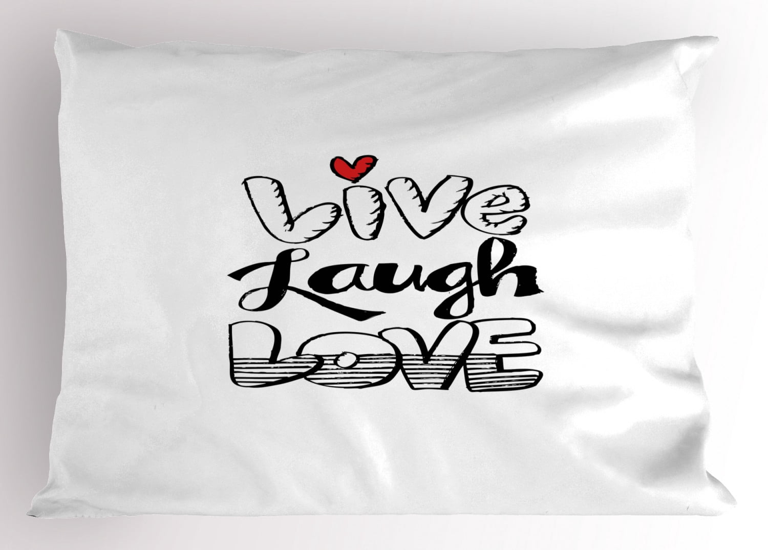 Ambesonne Live Laugh Love Pillow Sham, Wall Art Design, 26" X 20 ...