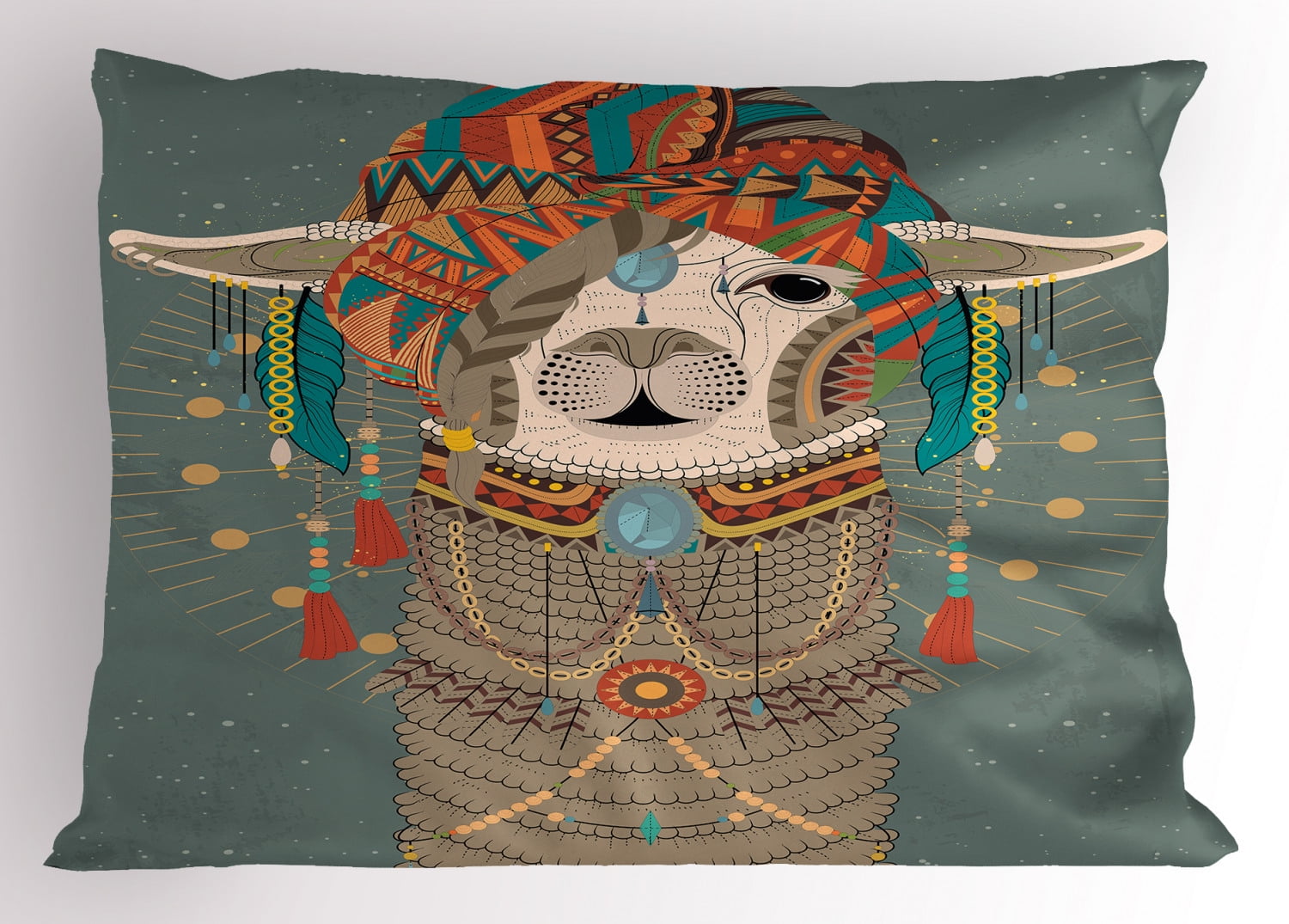 Ambesonne Llama Pillow Sham, Clothing Alpaca, 26" X 20", Multicolor ...