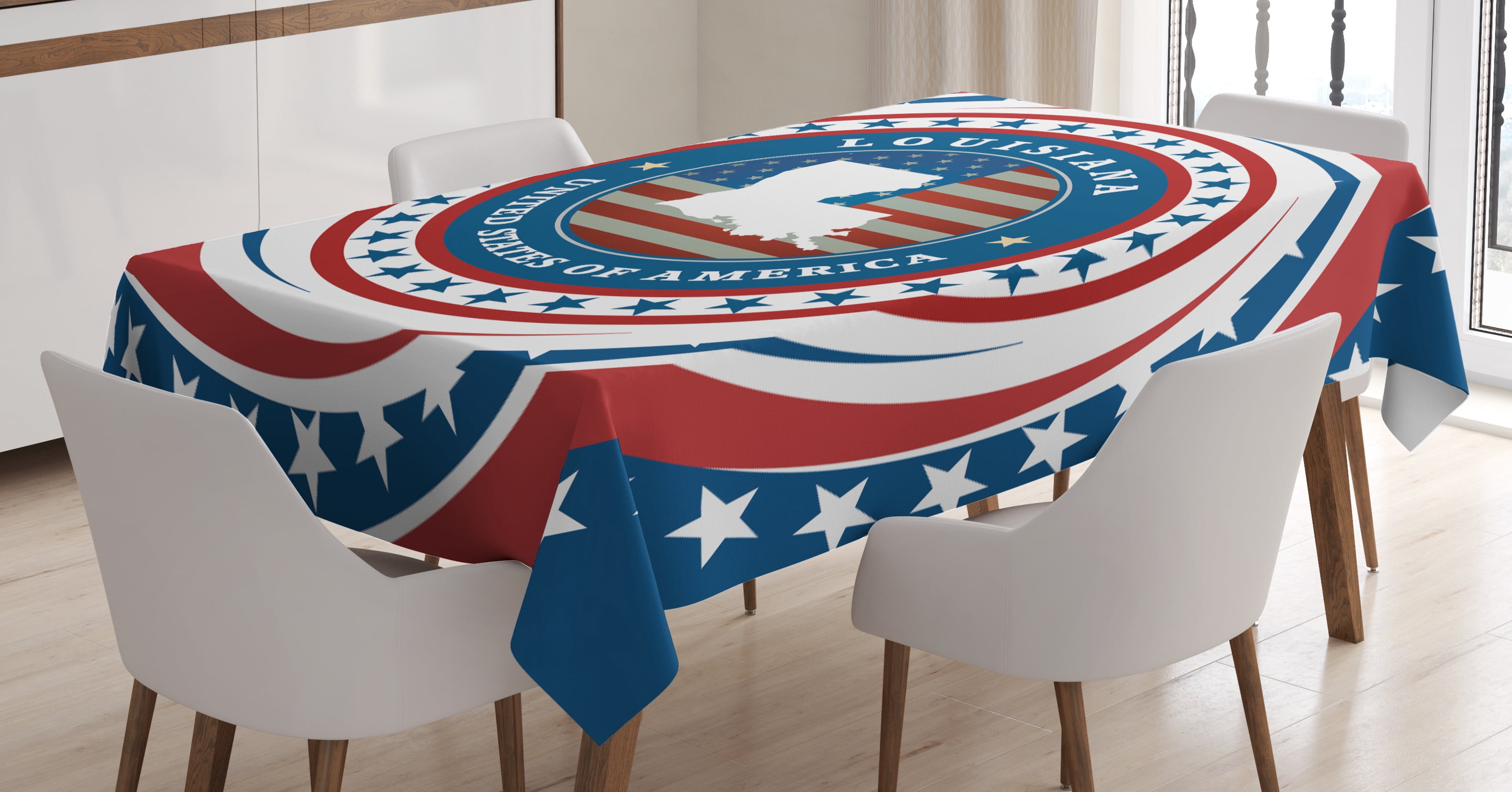 Ambesonne Louisiana Tablecloth Rectangular Table Cover, Pelican State ...