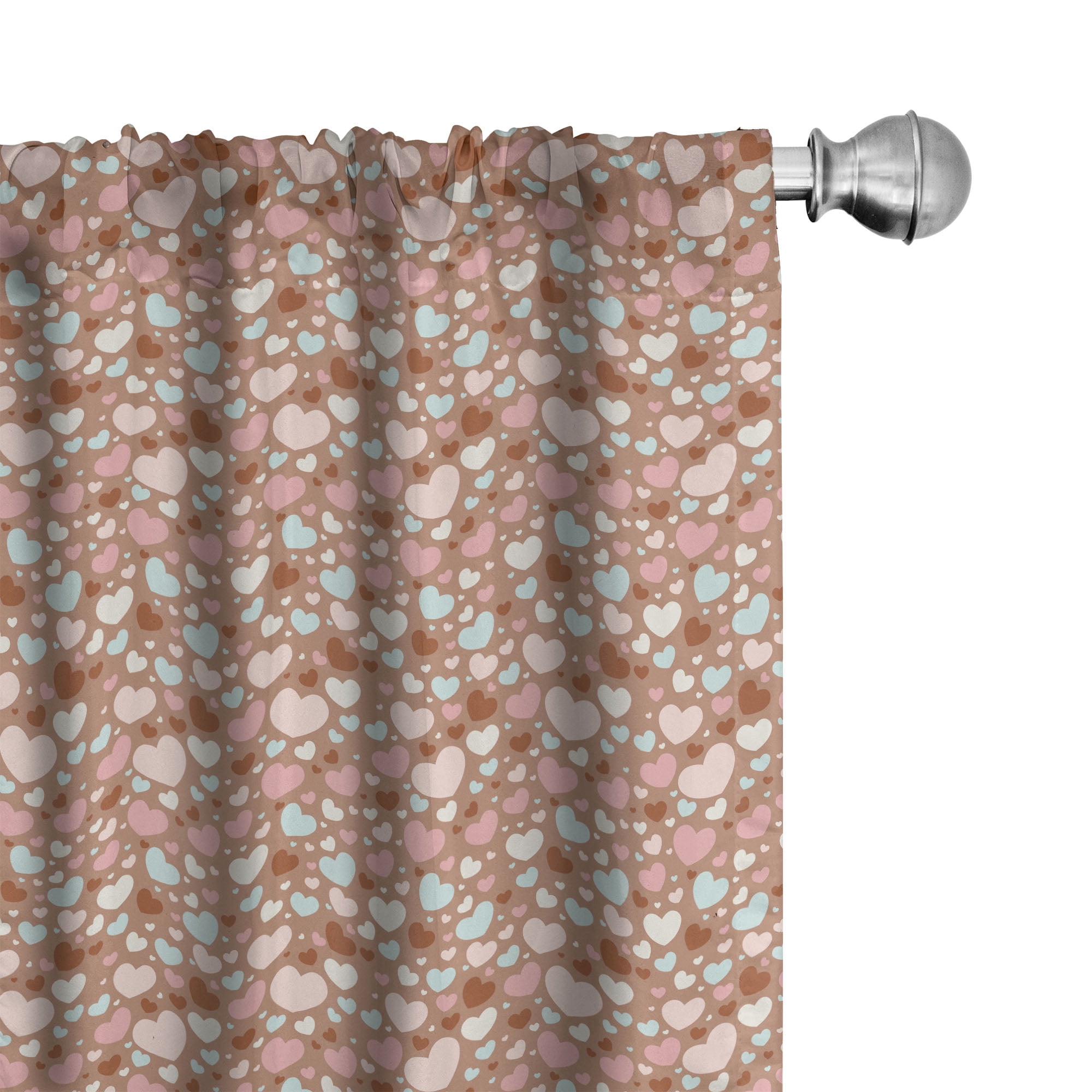 Ambesonne Love Curtains, Colorful Little Hearts, Pair of 28"x95", Pale ...