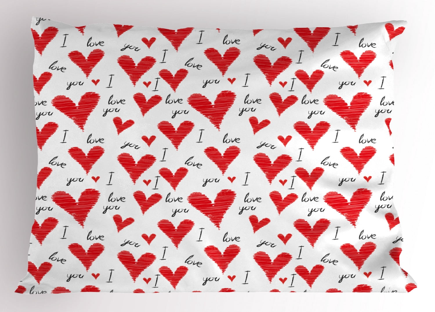Ambesonne Love Pillow Sham, Hand Writing Valentines, 26" X 20 ...