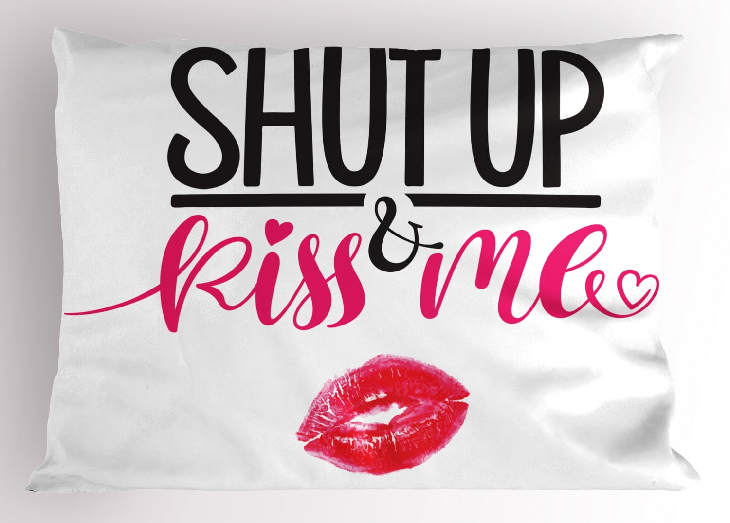 Ambesonne Love Pillow Sham, Lipstick Stain Lettering, 26" X 20", Pink ...