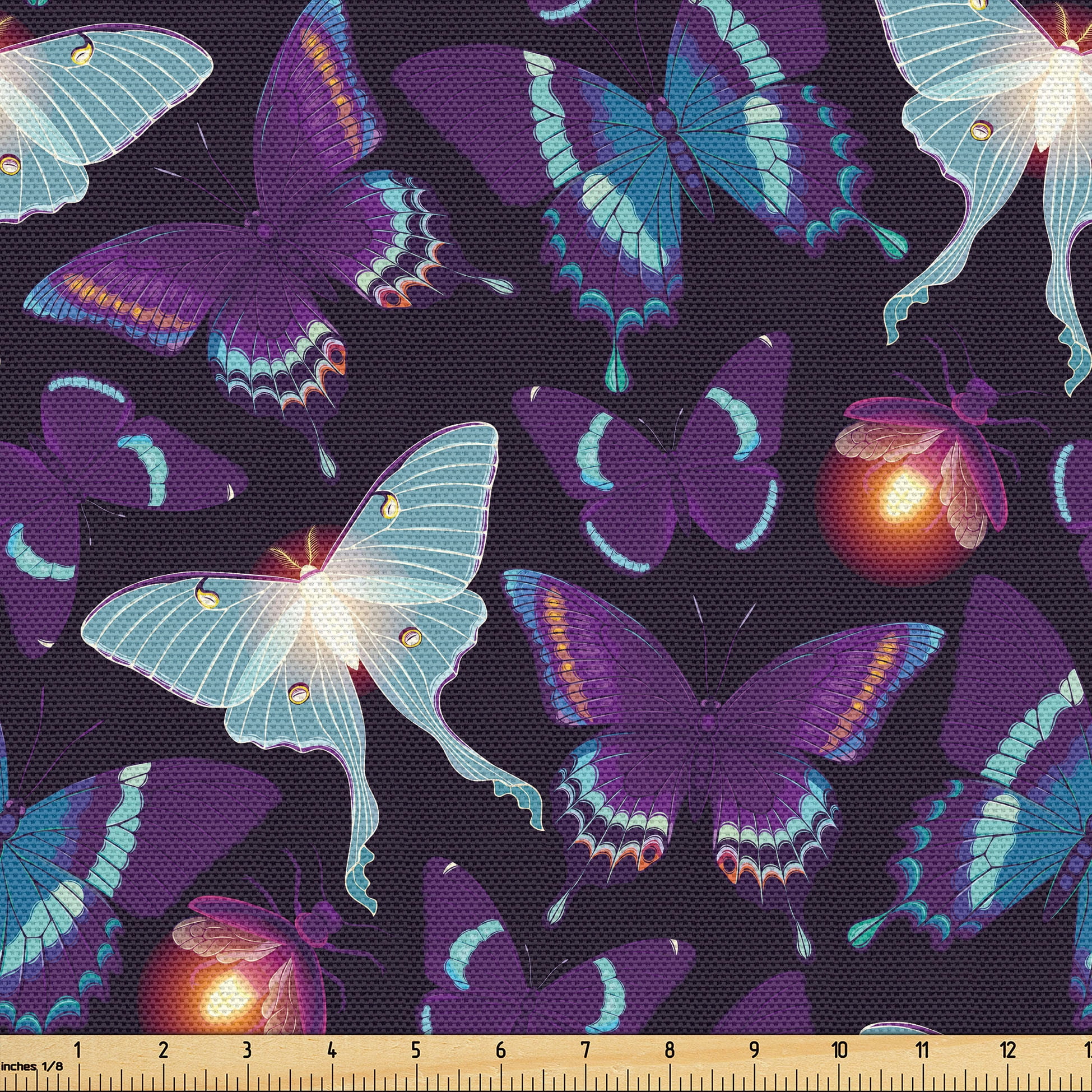 Ambesonne Lunar Moth Fabric by the Yard Upholstery, Esoteric Wings ...