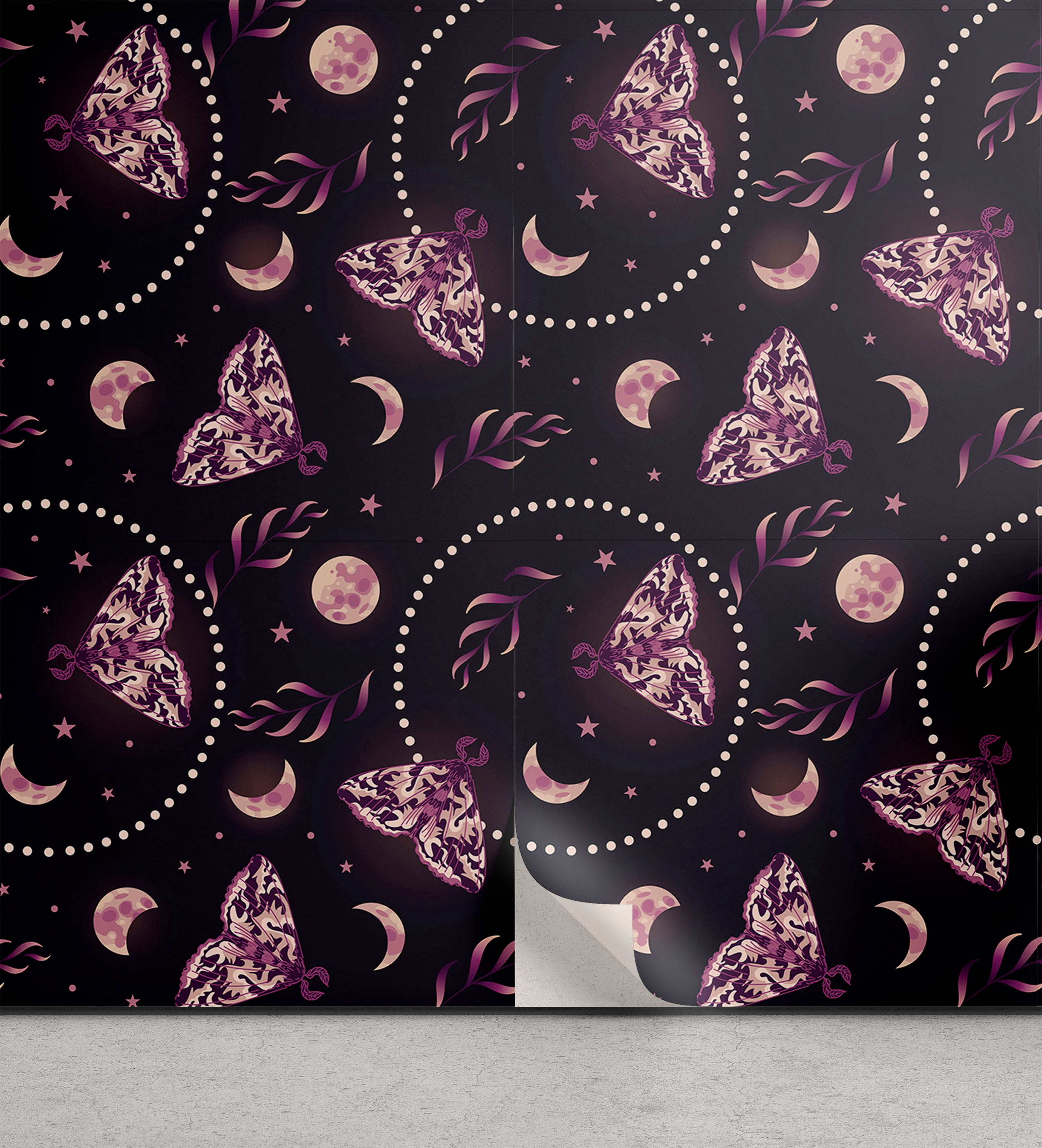 Ambesonne Lunar Moth Peel & Stick Wallpaper for Home, Starry Scene ...