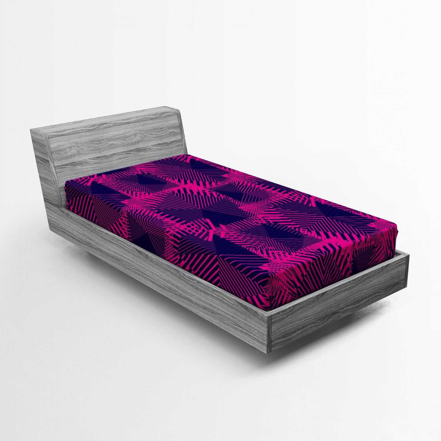 Ambesonne Magenta Fitted Sheet, Dark Colored Trippy, Twin XL Size ...