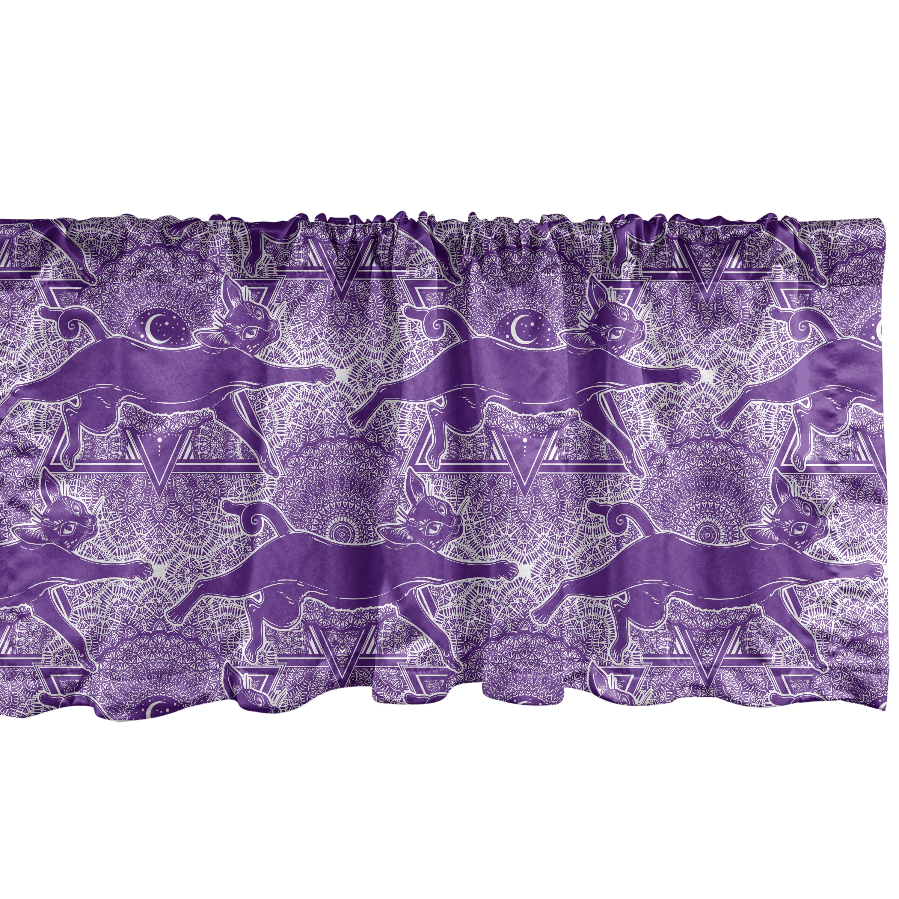 Ambesonne Magic Moon Window Valance, Monochrome Esoteric Art, 54" X 18 ...