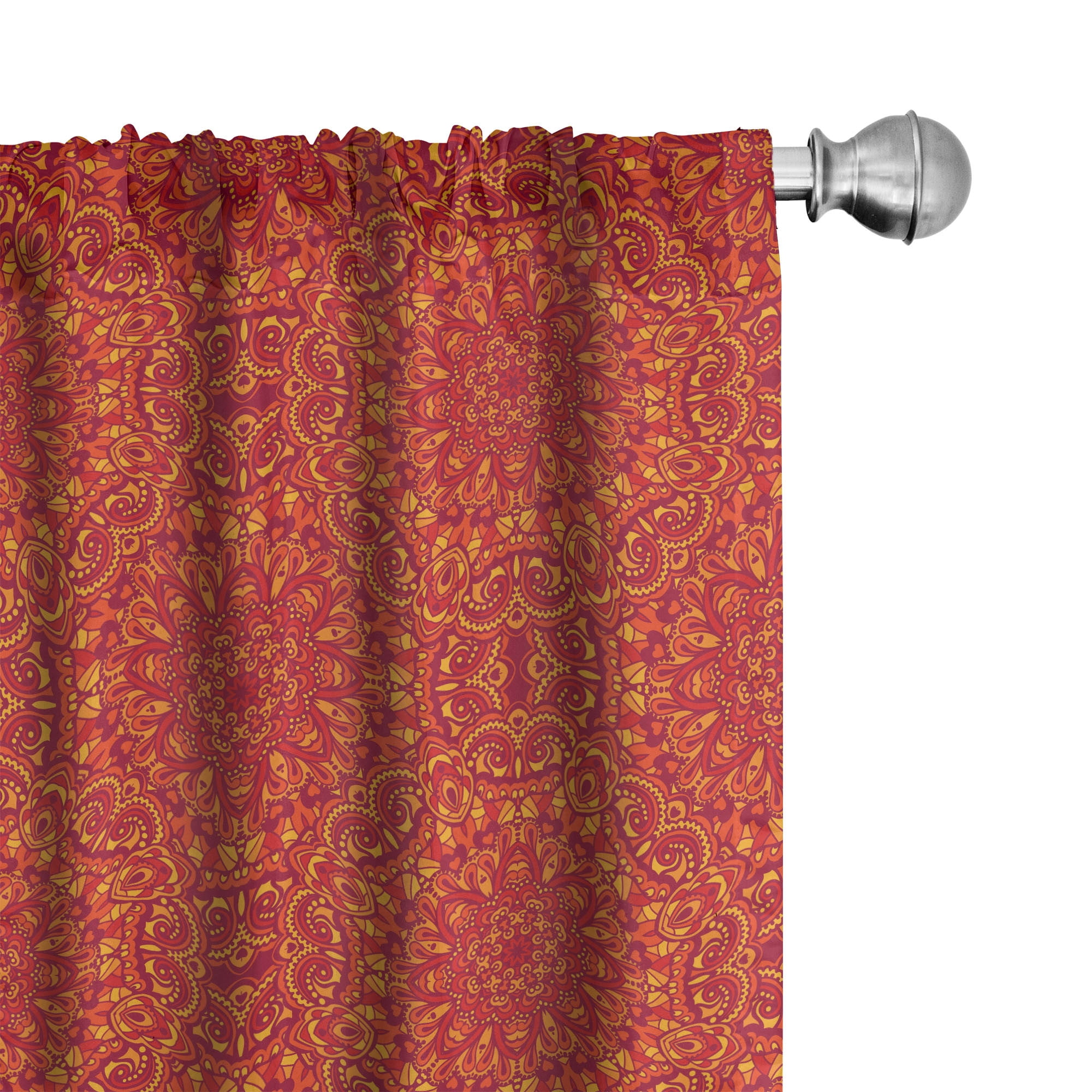 Ambesonne Mandala Curtains, Tribal Motifs Details Art, Pair of 28"x63 ...
