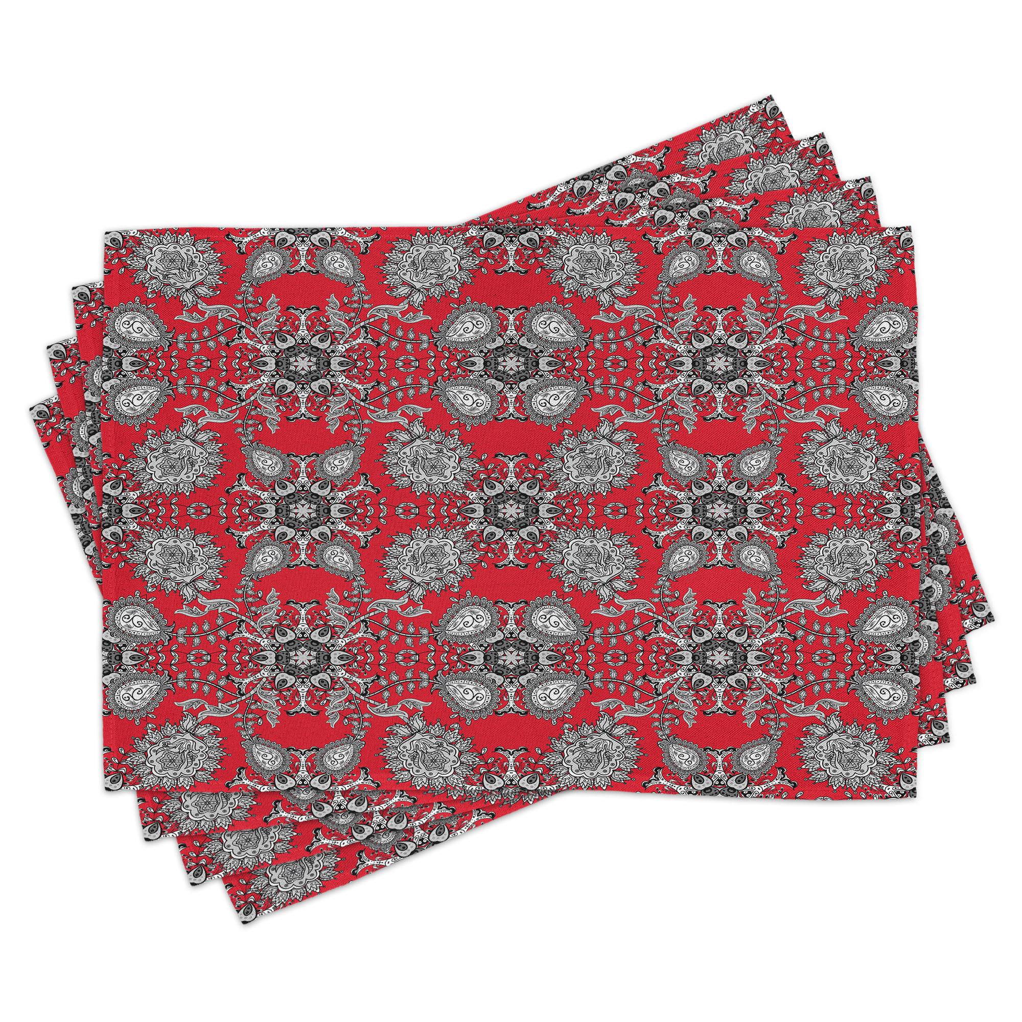 Ambesonne Mandala Place Mats Set of 4, Doodle Mandala Flower Art ...