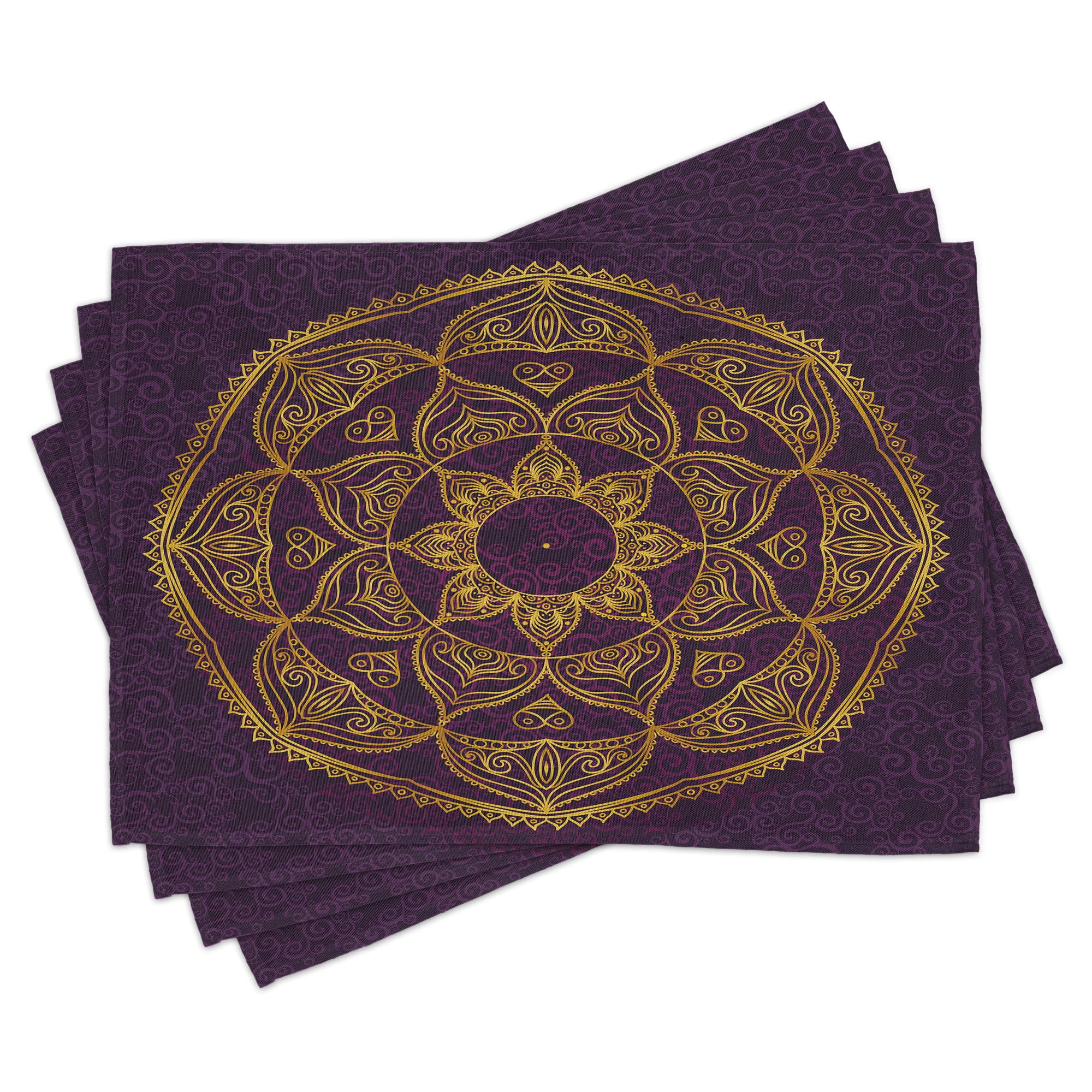 Ambesonne Mandala Place Mats Set of 4, Lace Like Circular, Standard ...