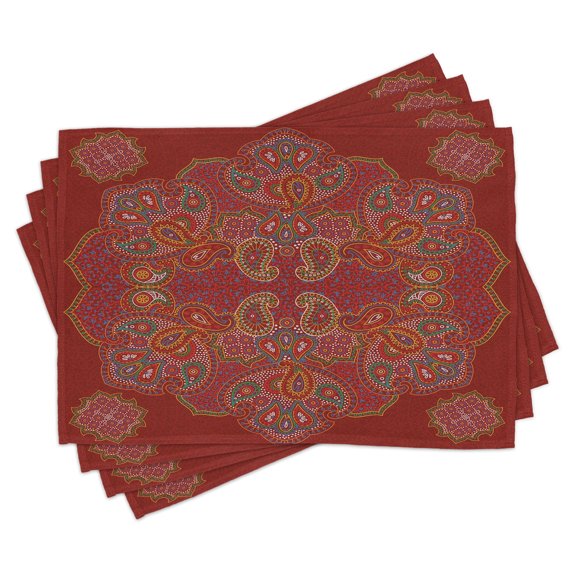 Ambesonne Mandala Place Mats Set of 4, Moroccan Persian Design ...