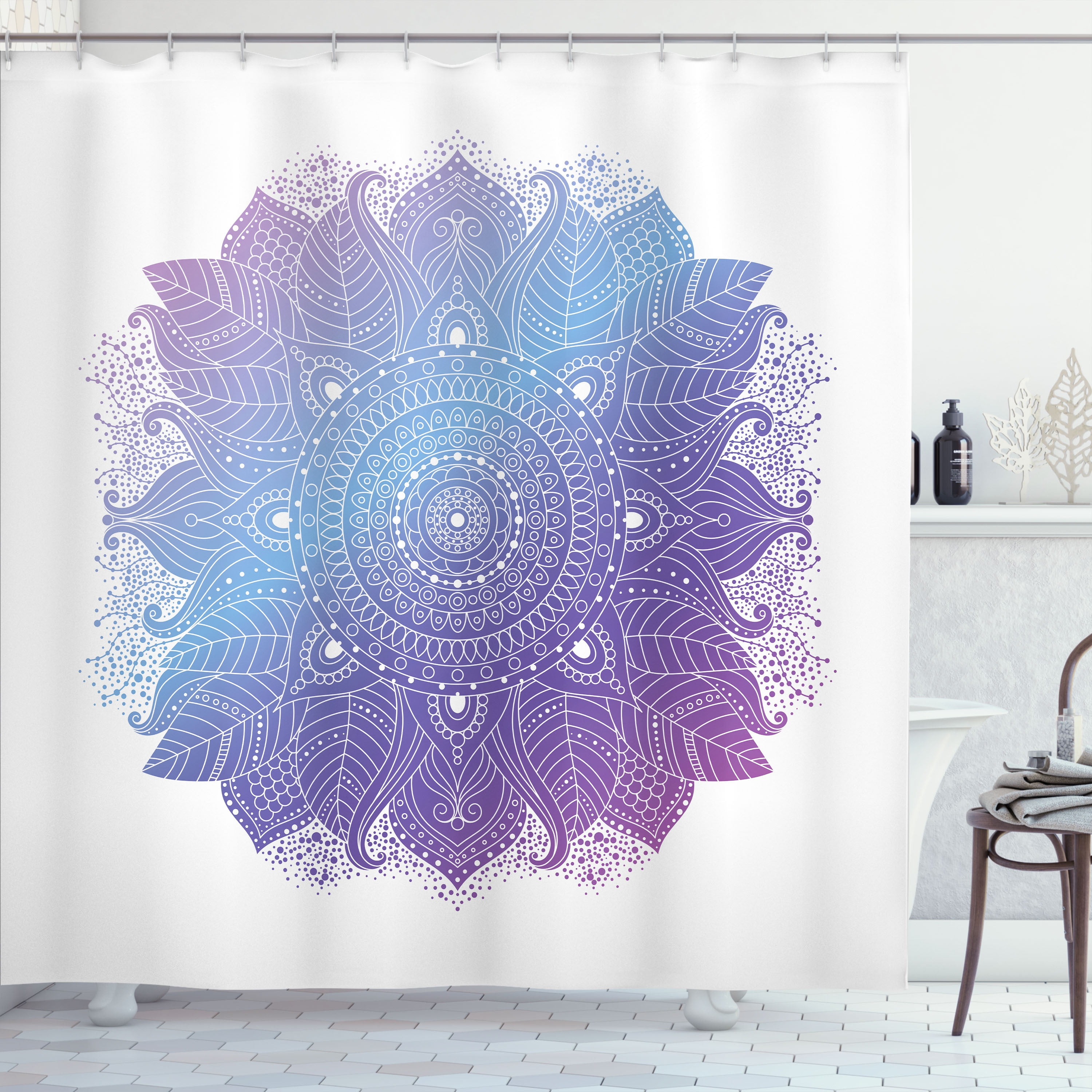 Ambesonne Mandala Shower Curtain Bohemian Mandala Art 69wx70l Sky