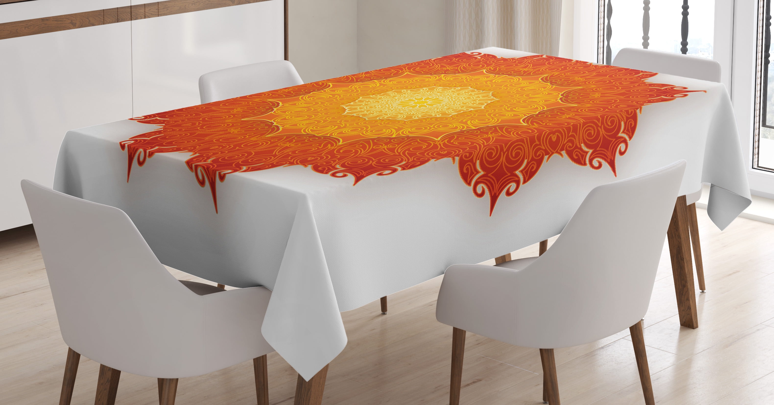 Ambesonne Mandala Tablecloth Rectangular Table Cover, Lace Shadowy ...