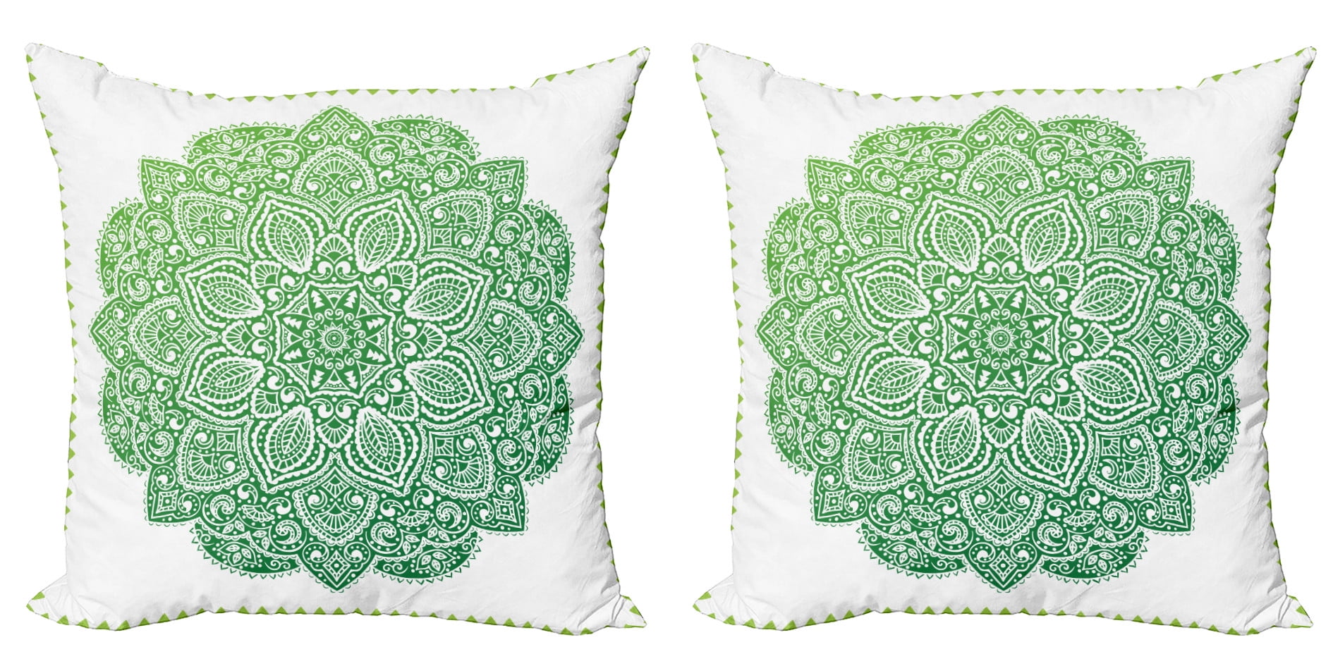 Ambesonne Mandala Throw Pillow Cover 2 Pack, Ornate Floral Design, 18 ...