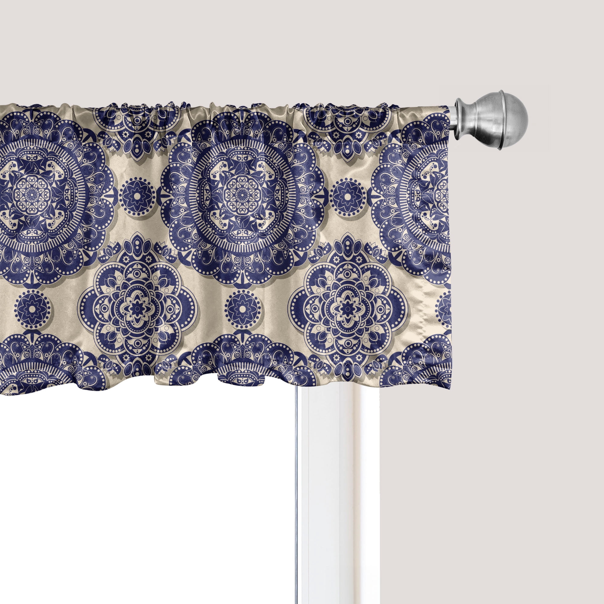 Ambesonne Mandala Window Valance, Medieval Exotic Revival, 54" X 18 ...