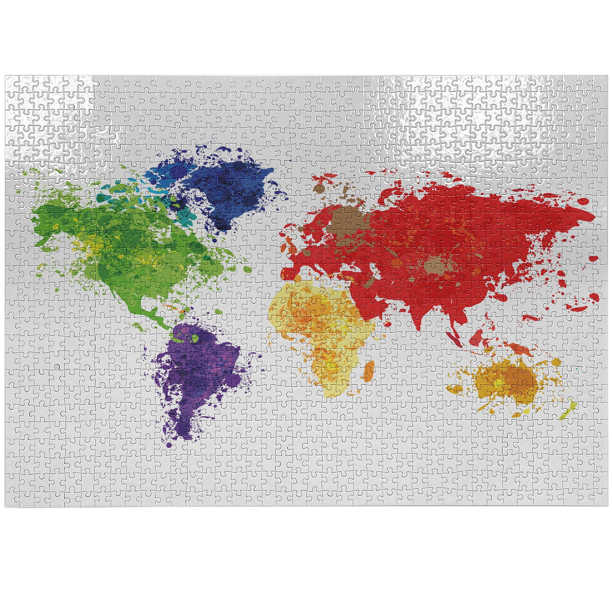 Ambesonne Map Jigsaw Puzzle Durable Cardboard, World Map Art, 1000 pcs ...