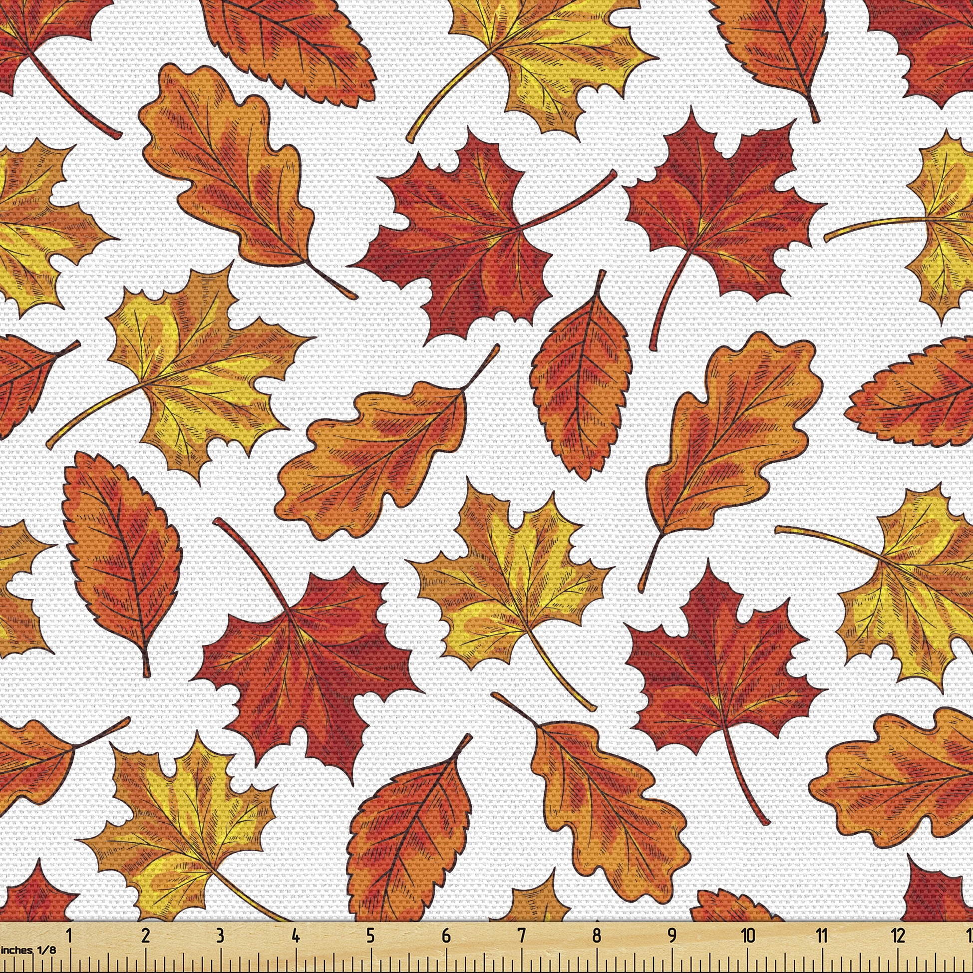 Ambesonne Maple Leaf Fabric by the Yard Upholstery, Ecology Forest ...