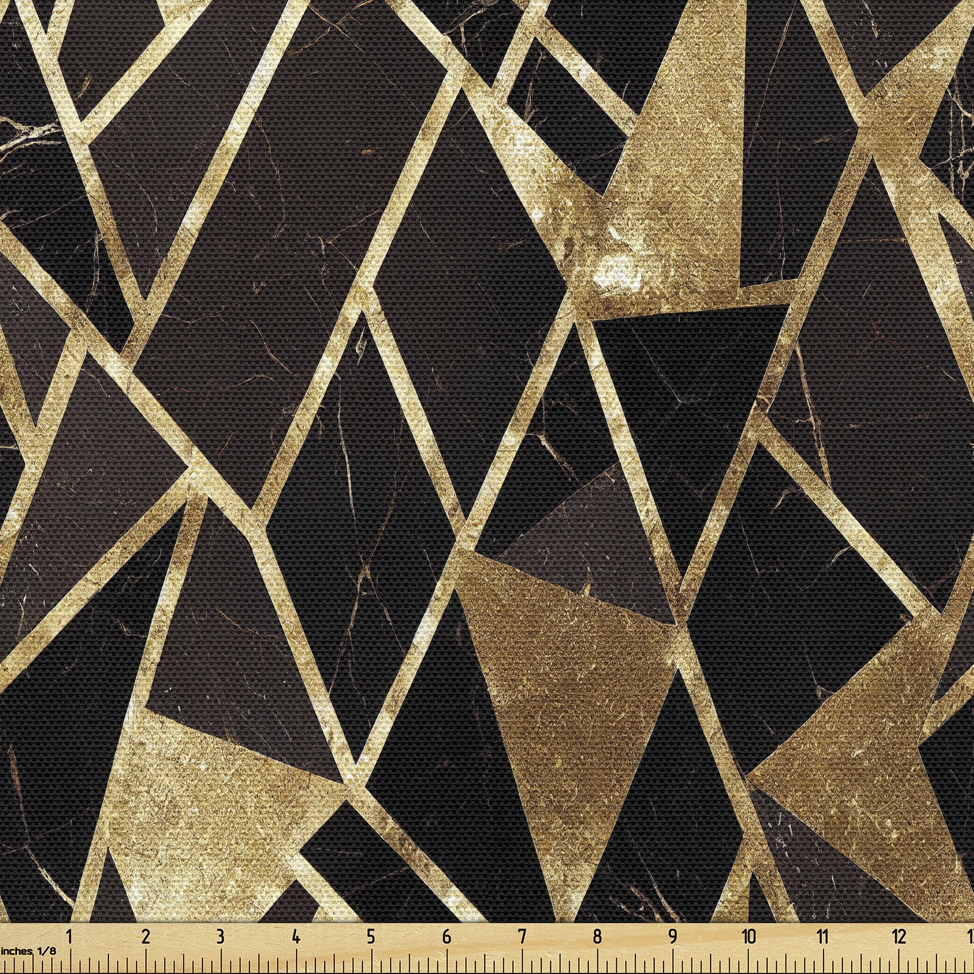Ambesonne Marble Print Fabric by the Yard Upholstery, Triangle Art ...