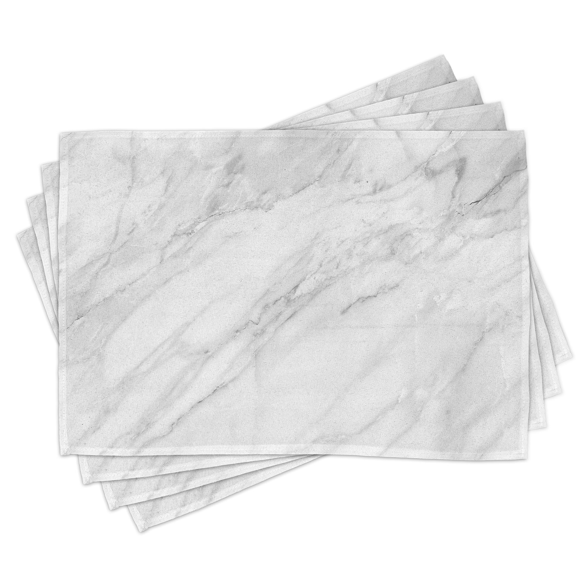 Ambesonne Marble Print Place Mats Set of 4, Stained Monochrome ...