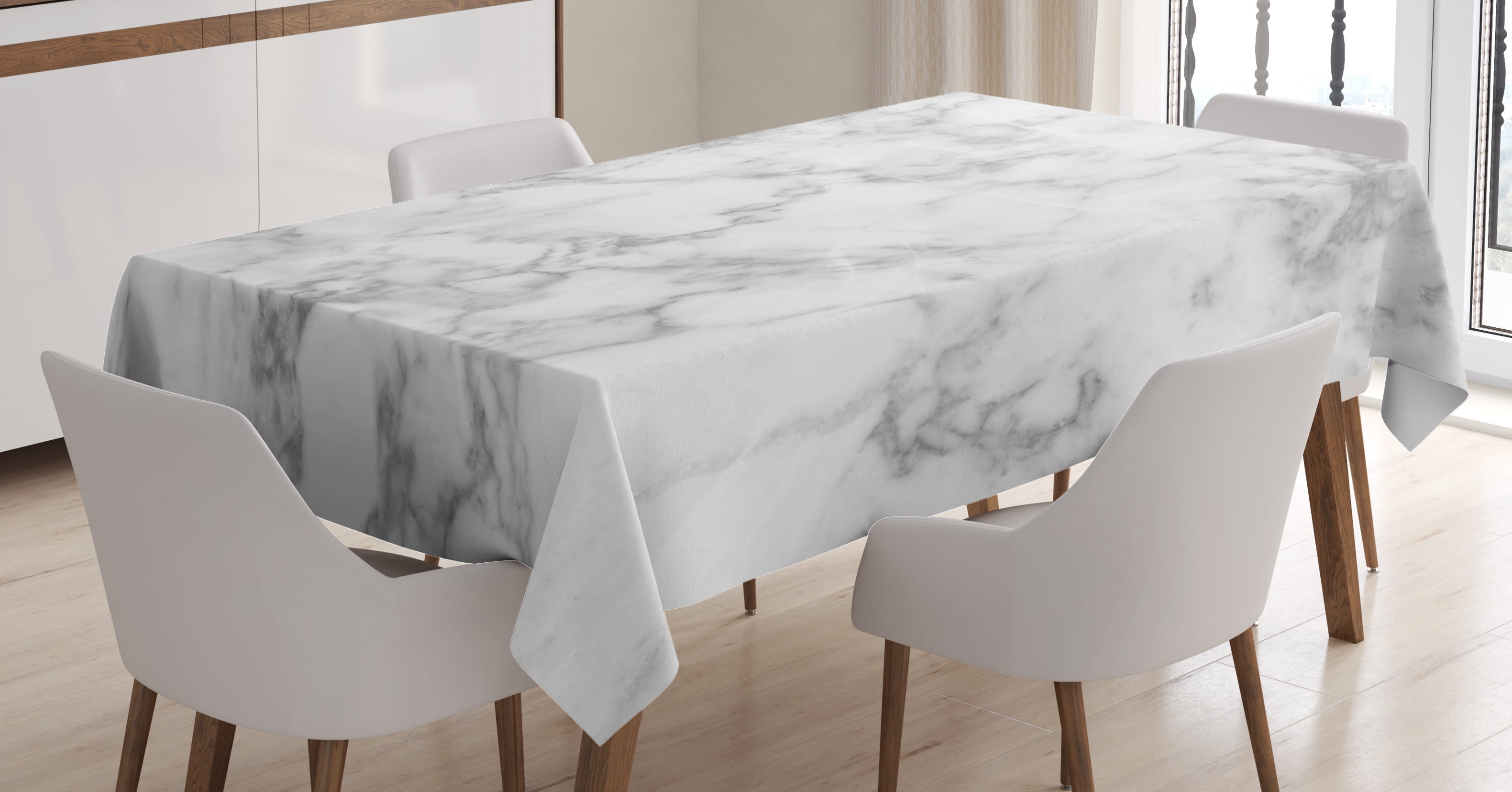 Ambesonne Marble Print Tablecloth Rectangular Table Cover, Granite ...