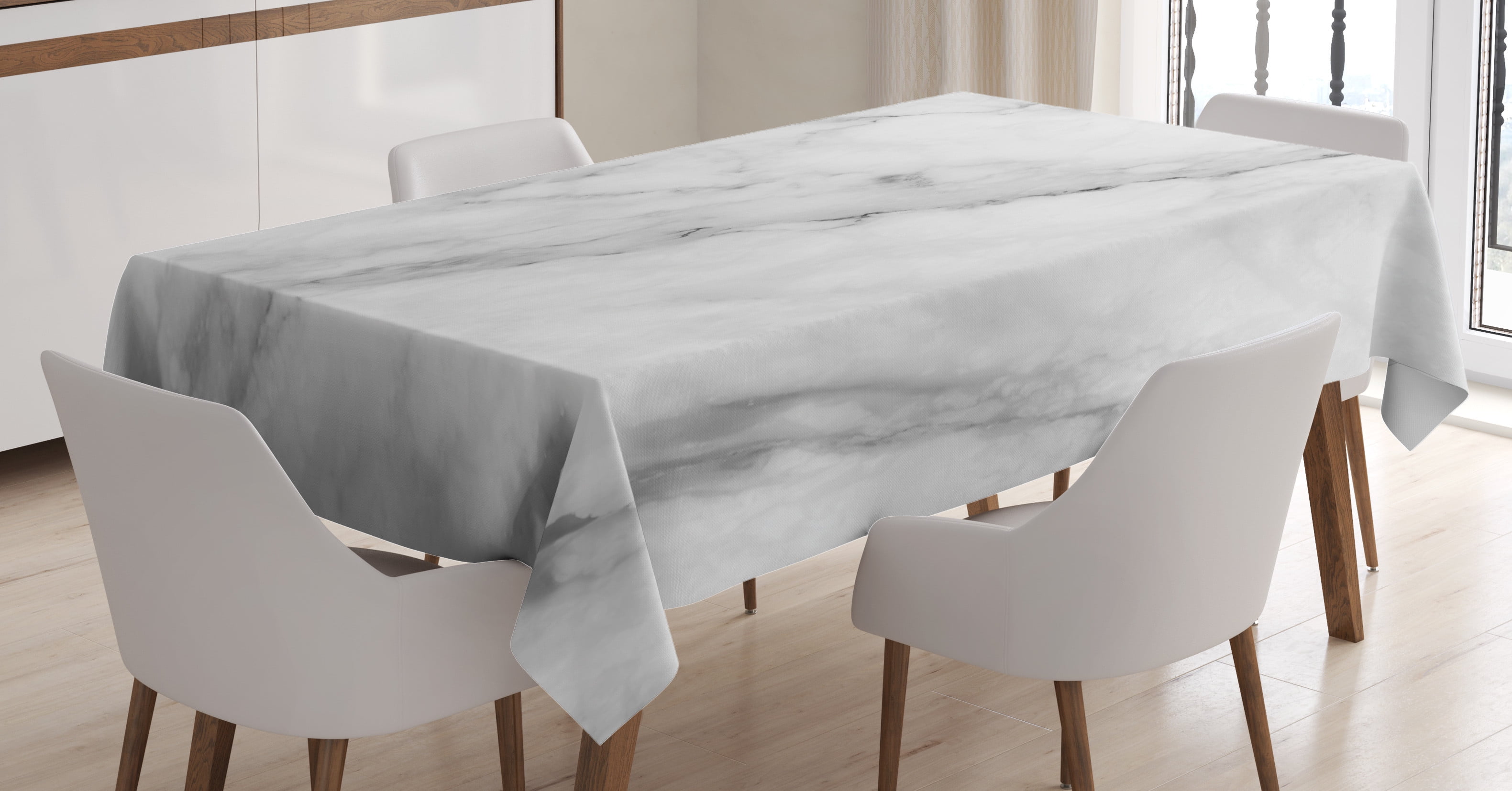 Ambesonne Marble Print Tablecloth Rectangular Table Cover, Granite ...