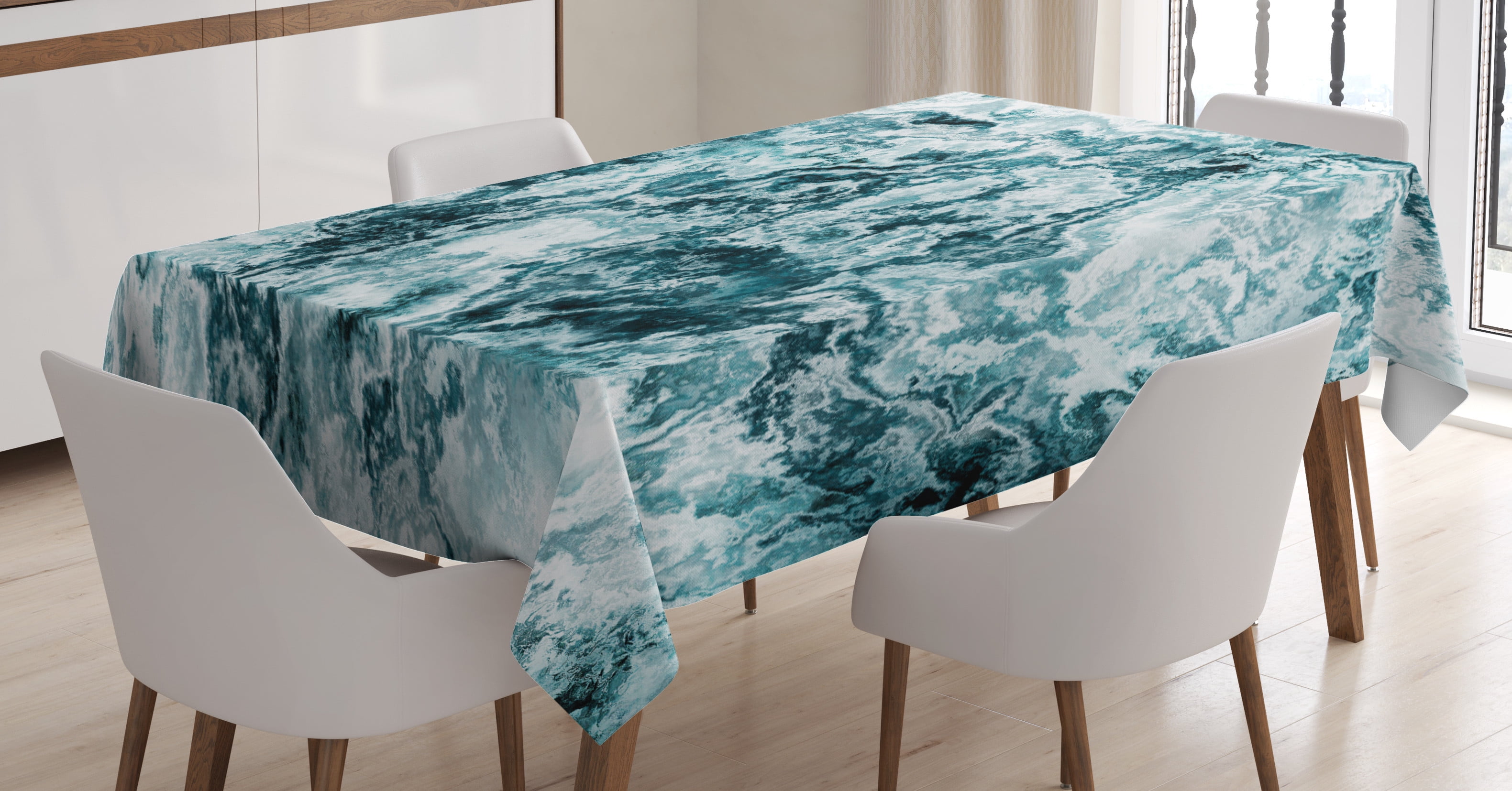 Ambesonne Marble Print Tablecloth Rectangular Table Cover, Rocky ...