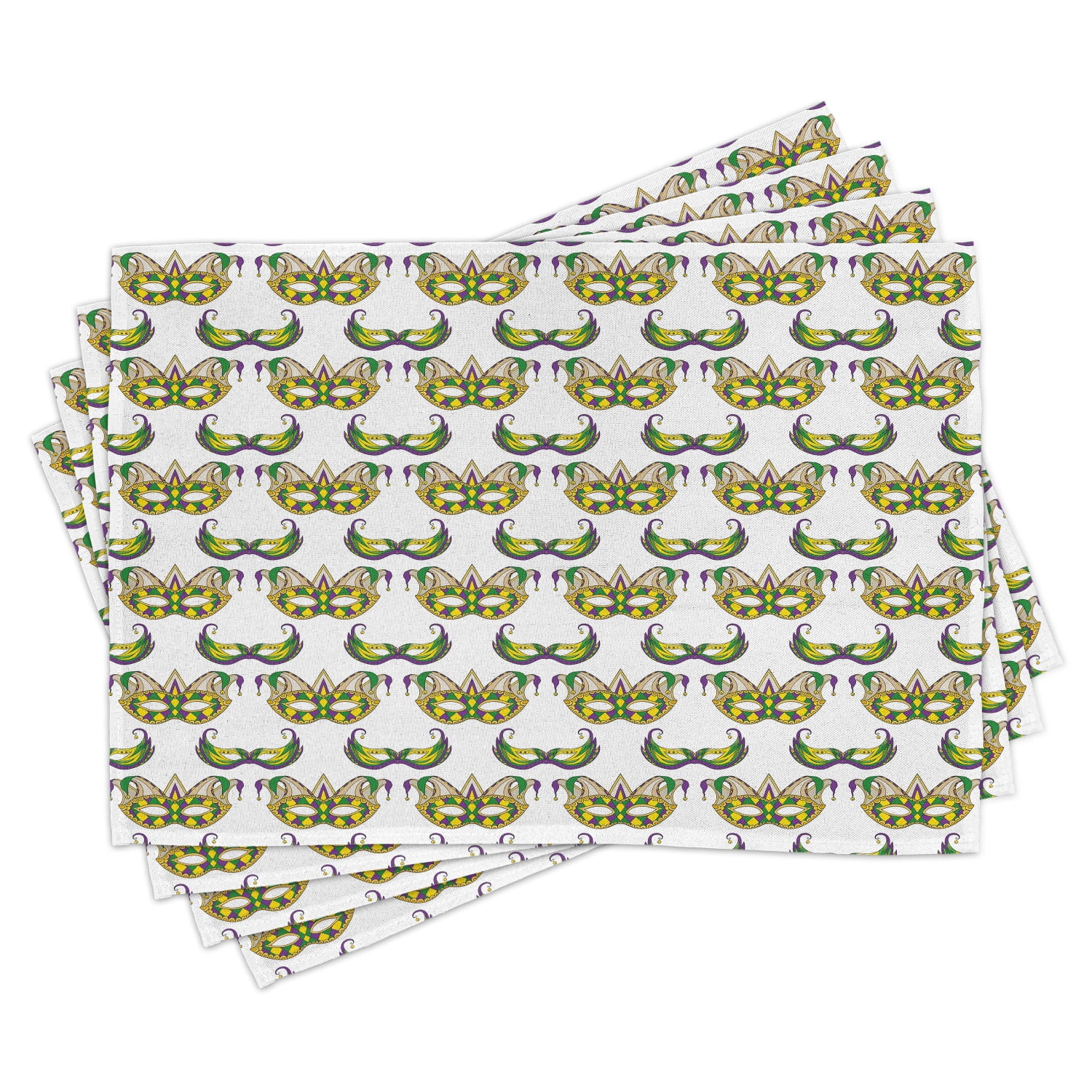 Ambesonne Mardi Gras Place Mats Set of 4, Pattern, Standard Size ...