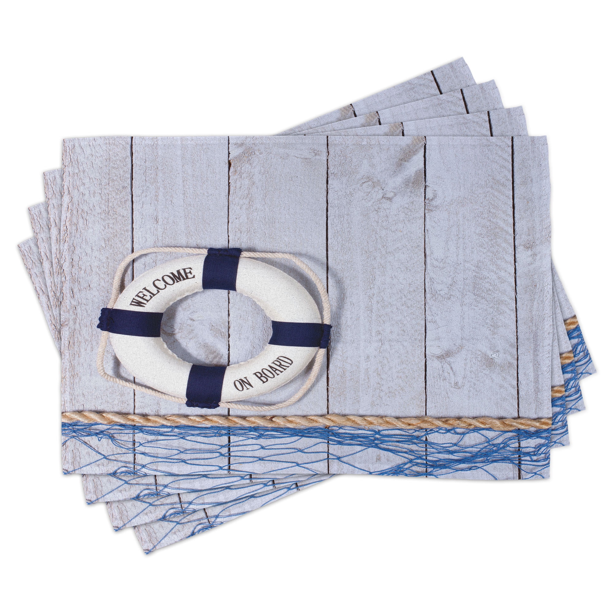 Ambesonne Marine Place Mats Set of 4, Holiday Seaman Ocean, Standard ...