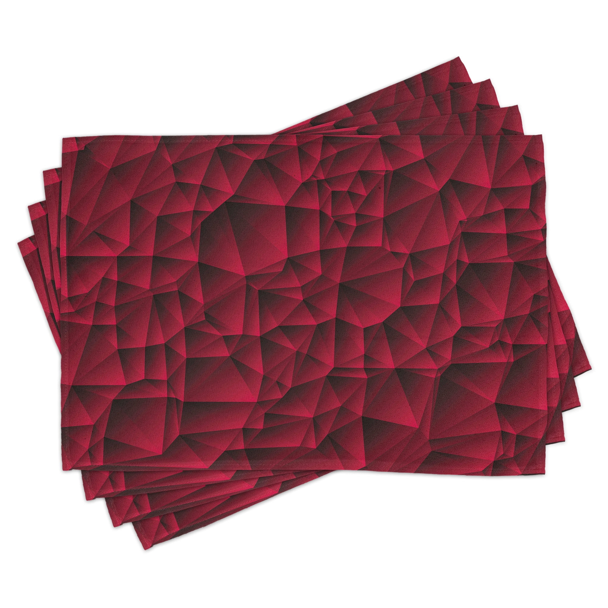 Ambesonne Maroon Place Mats Set of 4, Modern Contemporary Art, Standard ...