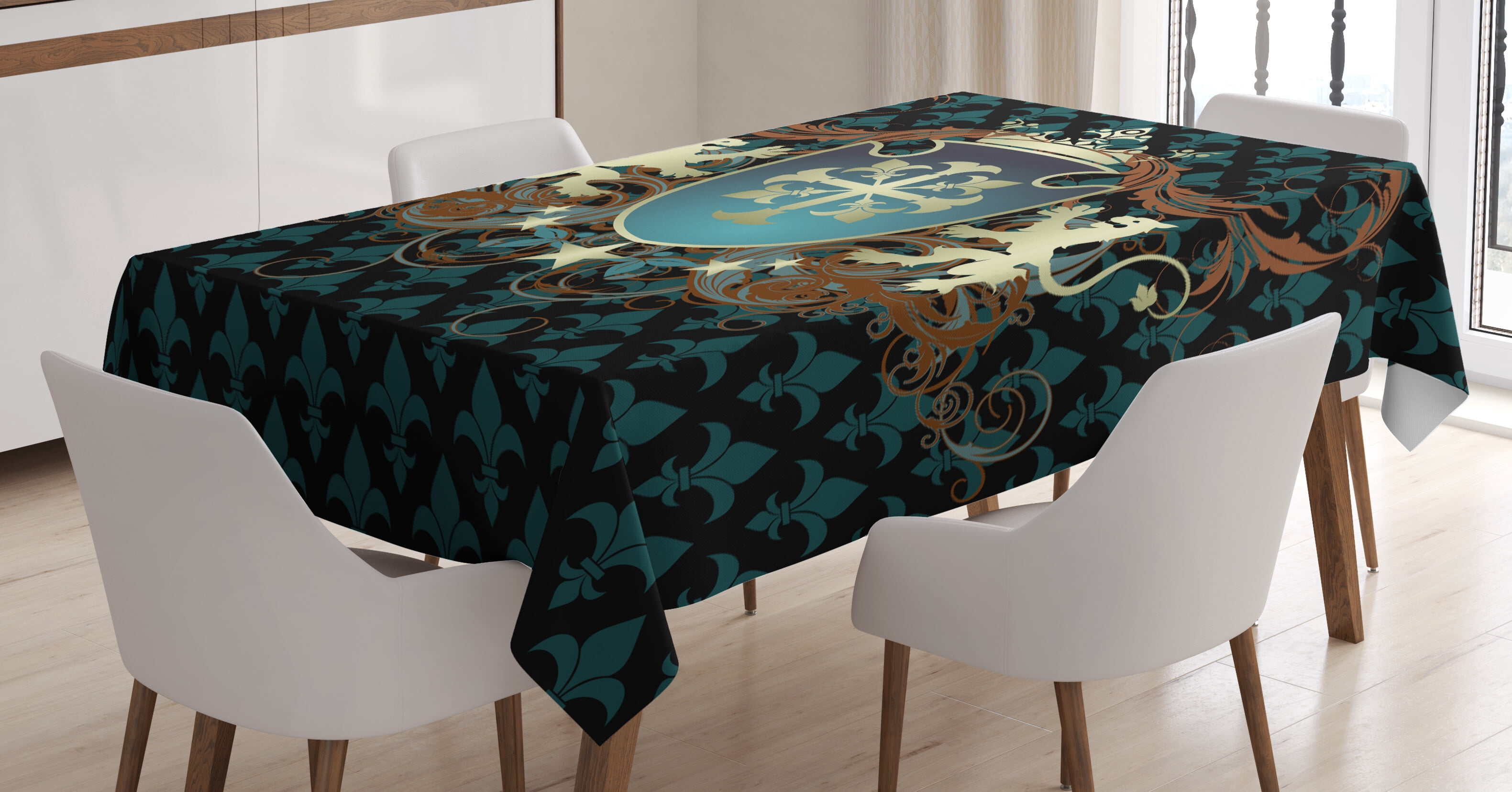 Ambesonne Medieval Tablecloth Rectangular Table Cover, Middle Ages Coat ...