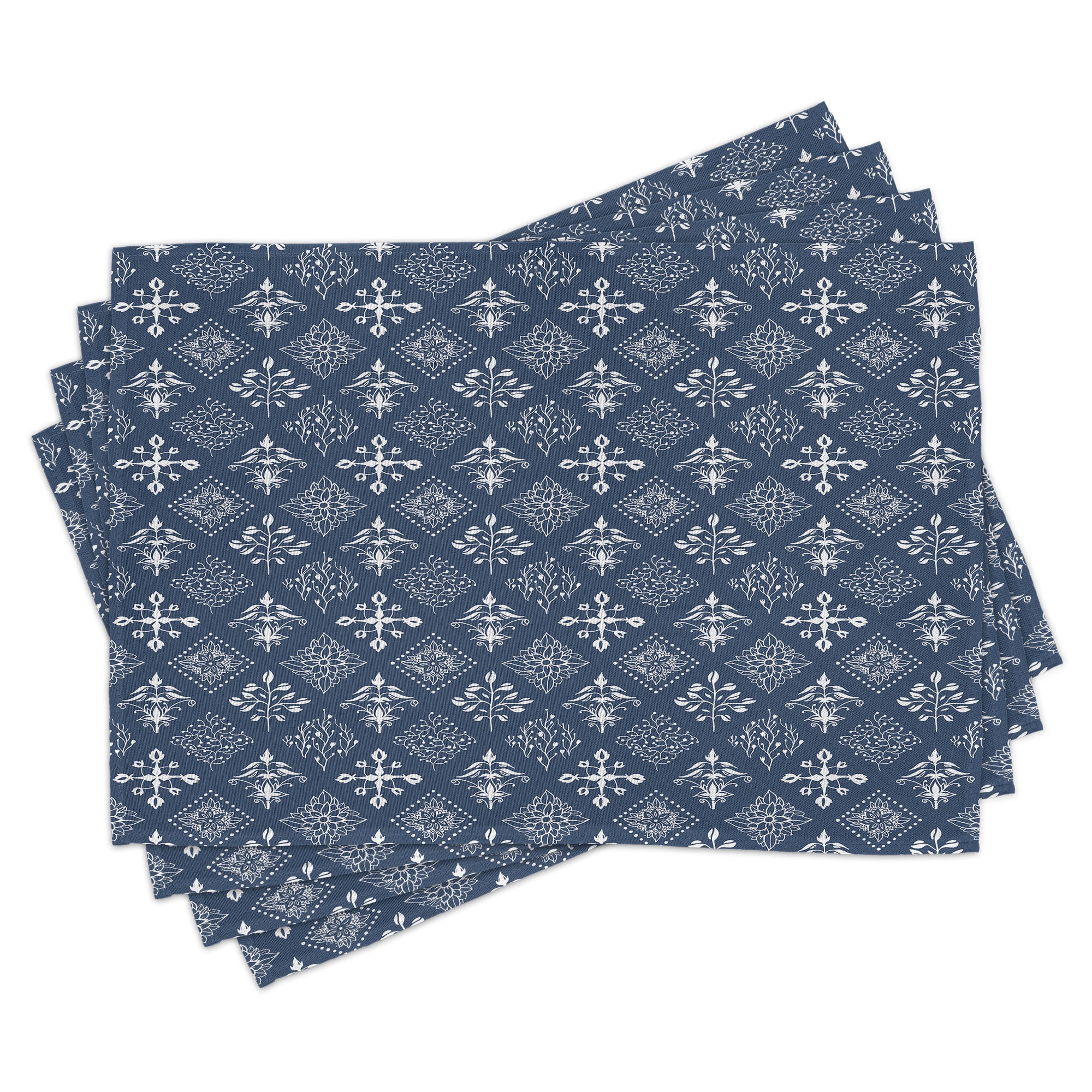 Ambesonne Mediterranean Place Mats Set of 4, Rectangular Armor ...