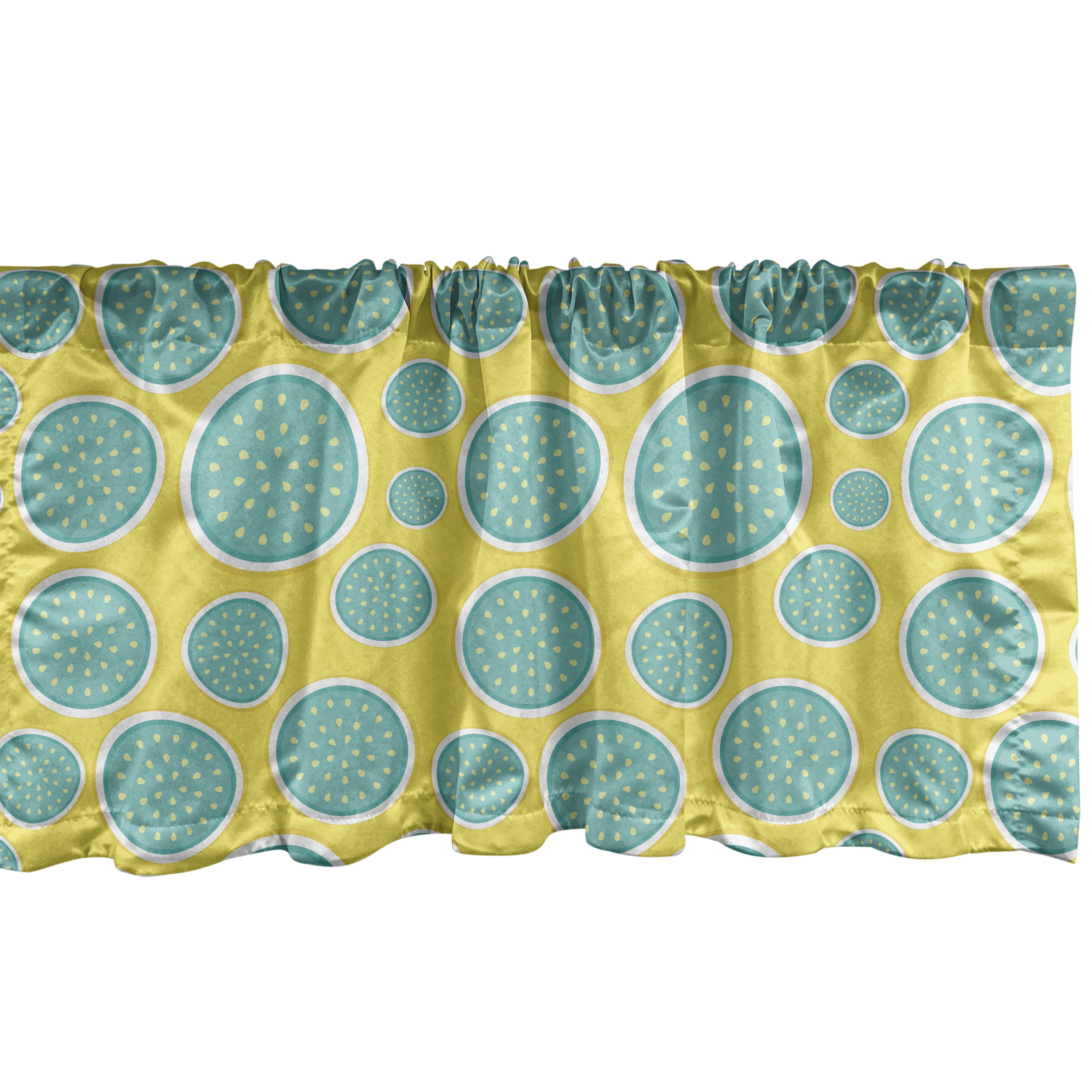 Ambesonne Melon Window Valance, Abstract Halved Watermelons, 54" X 18 ...