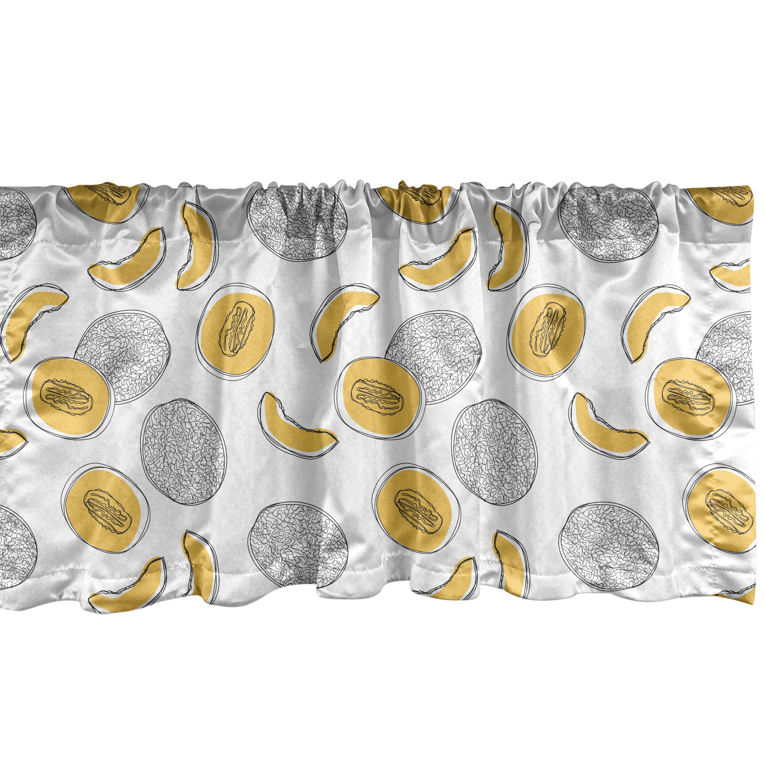 Ambesonne Melon Window Valance, Abstract Sketchy Style Monochromatic ...