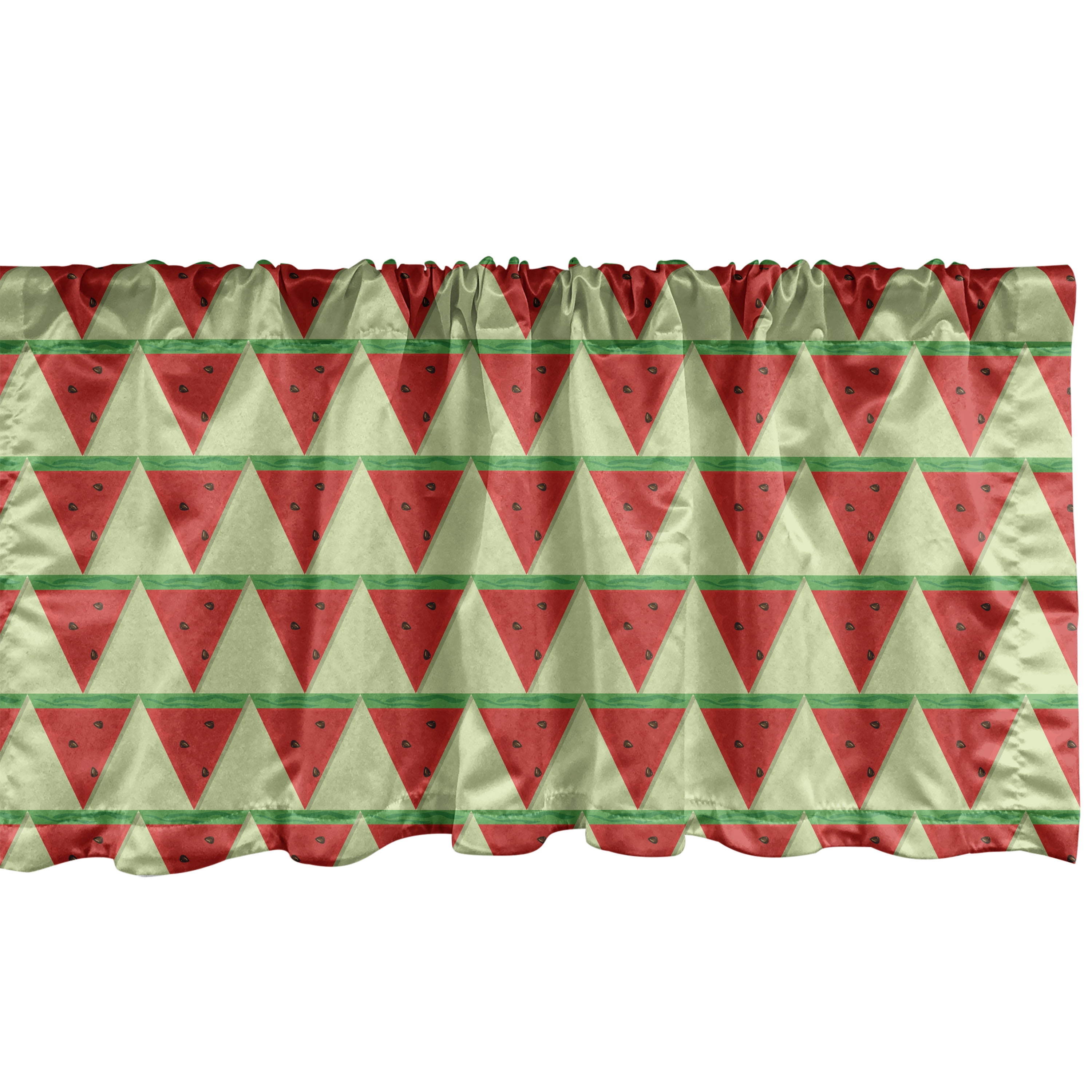 Ambesonne Melon Window Valance, Funny Geometric Pattern with Triangle ...