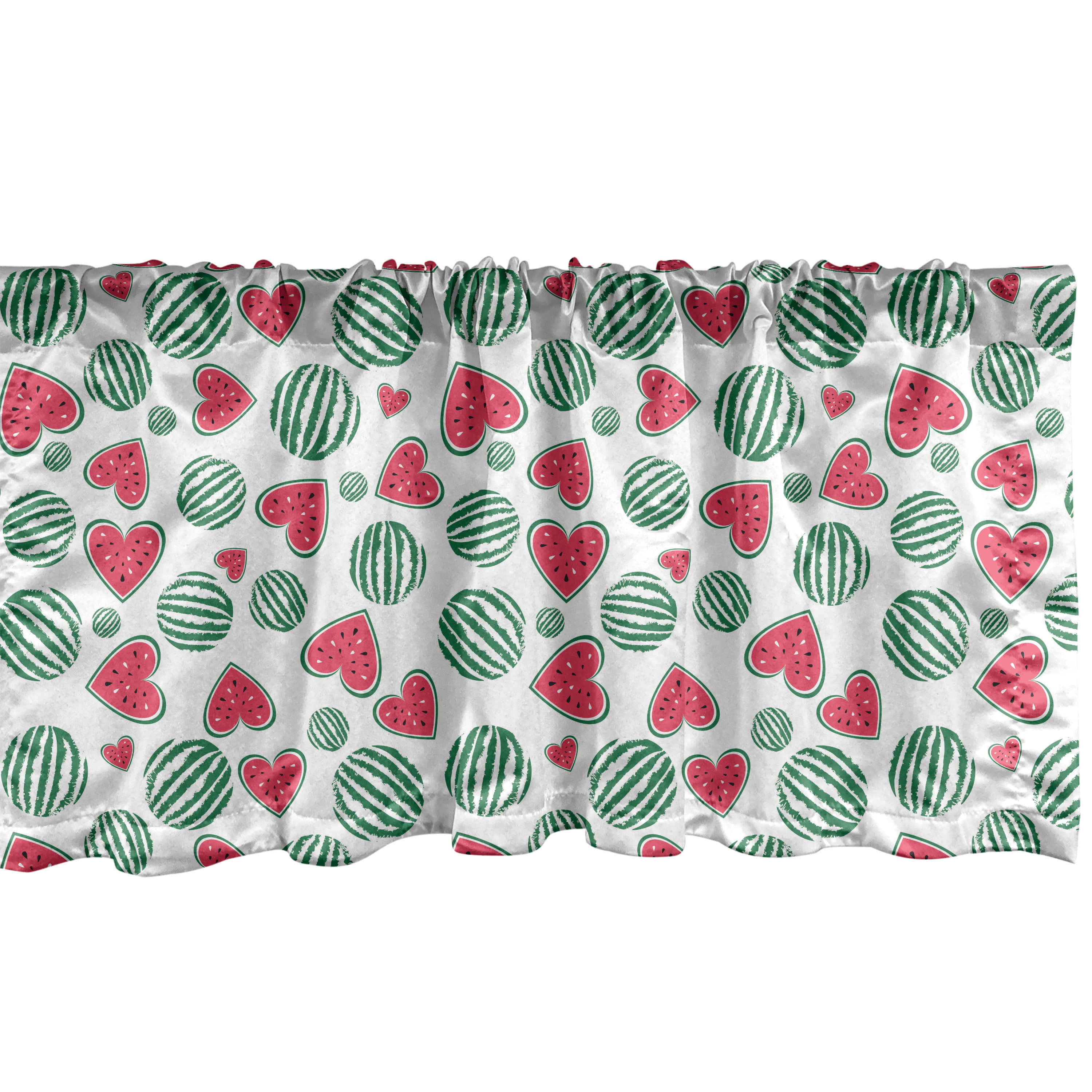 Ambesonne Melon Window Valance, Watermelon Fruit Heart Slices, 54" X 18 ...