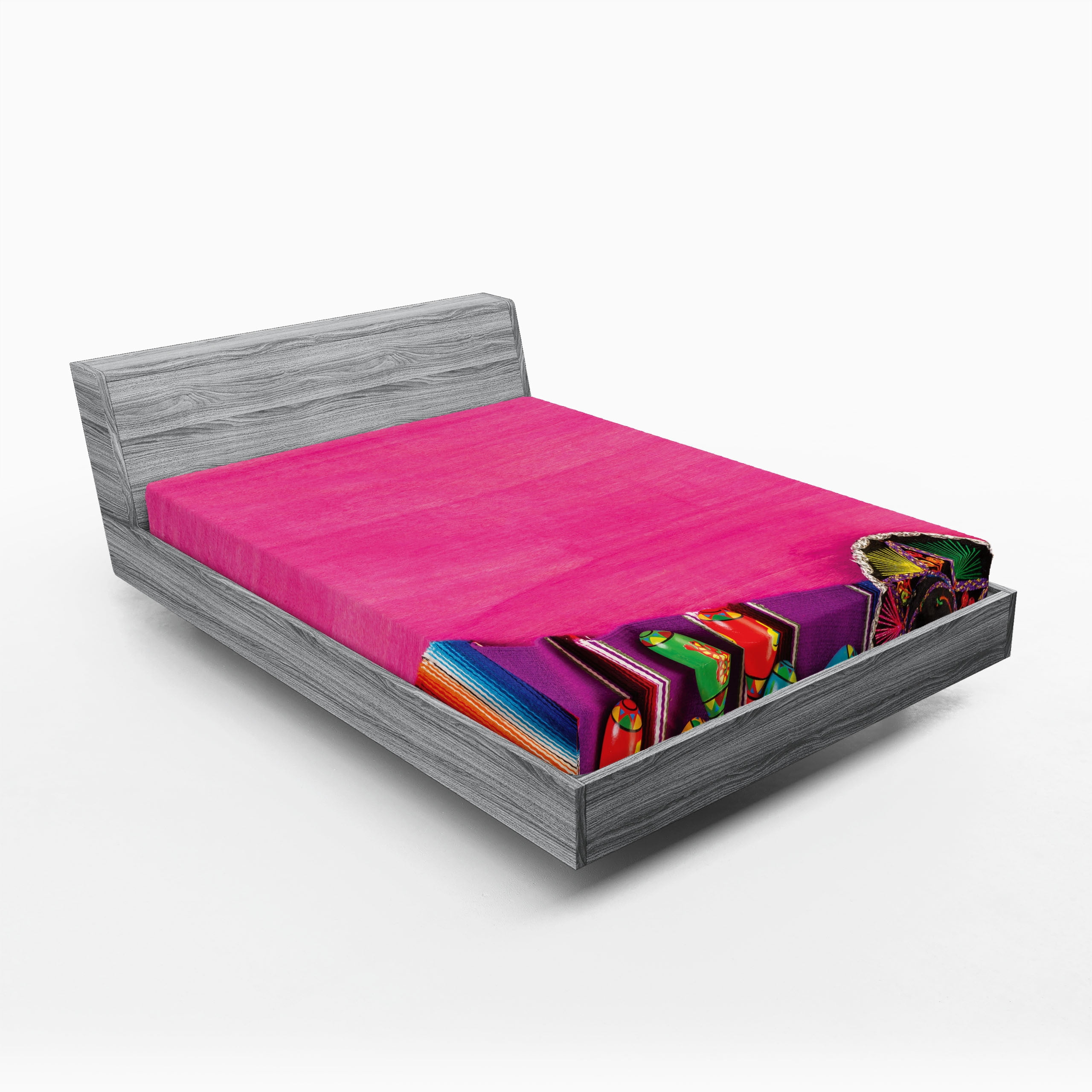 Ambesonne Mexican Fitted Sheet 2 Pcs Set, Folkloric Serape Blanke ...